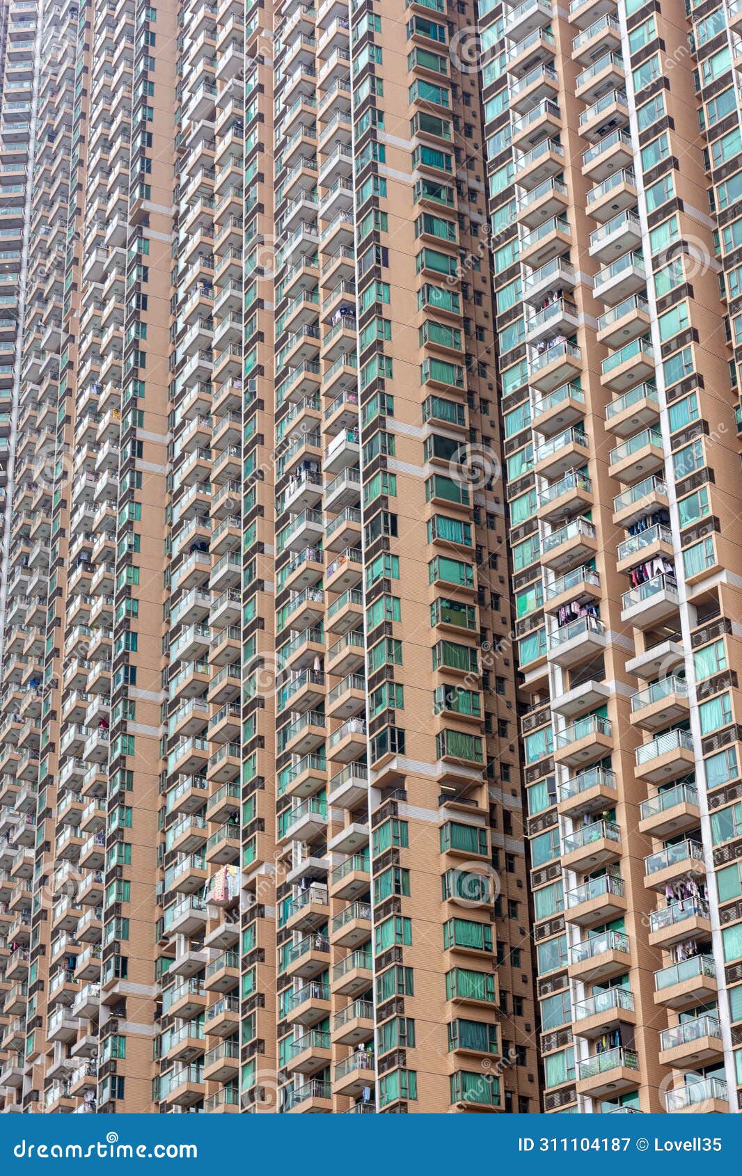 Dense Living Space in a Tall Urban Tower Stock Image - Image of ...