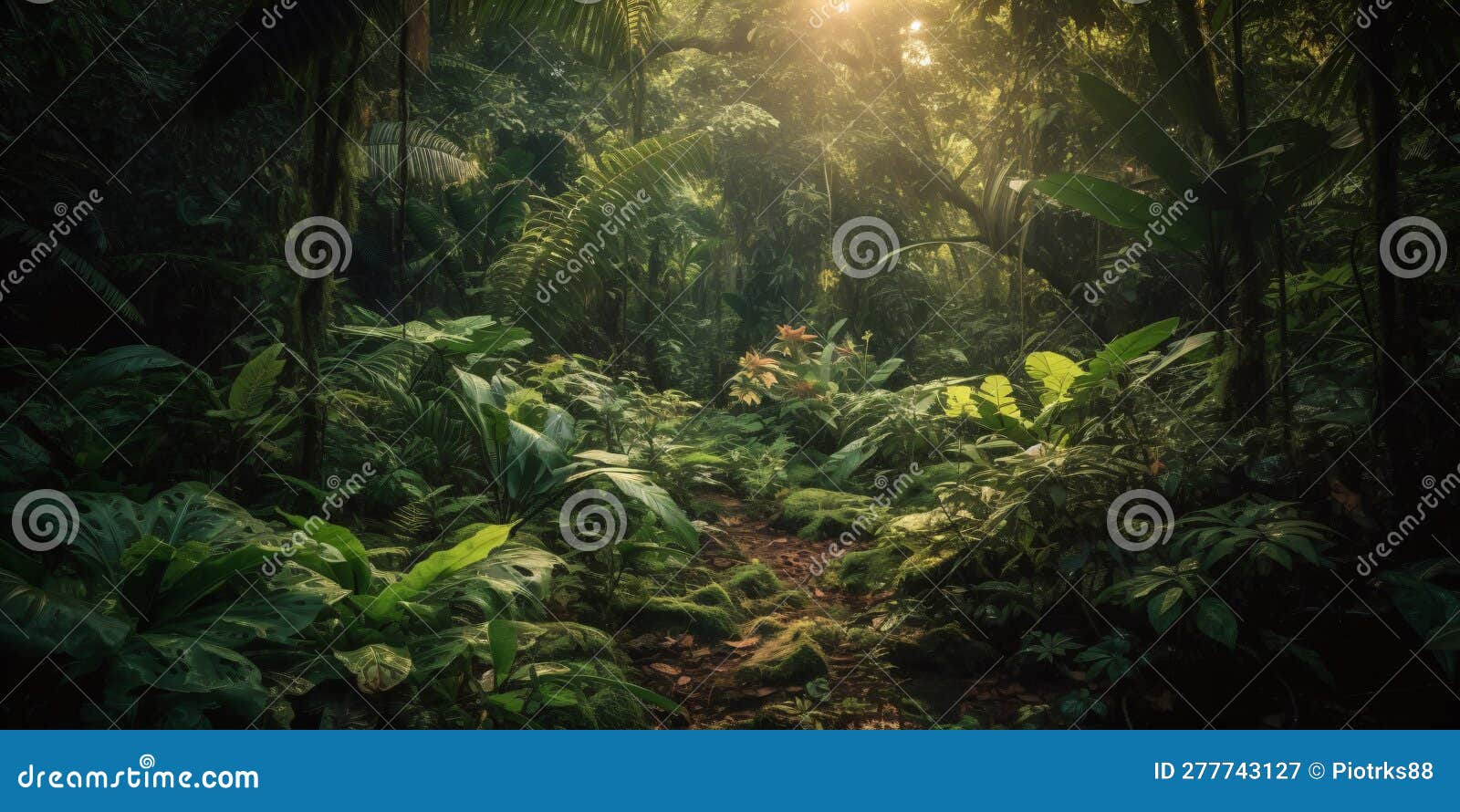 Dense Rainforest in the Sun Stock Image - Image of forest, foliage ...