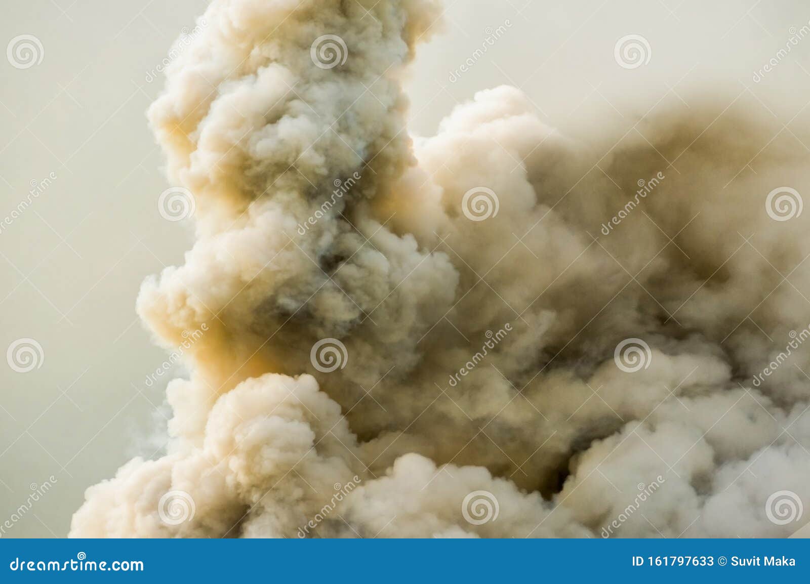 Dense Smoke From A A Big Fire Stock Image - Image of blue, abstract ...