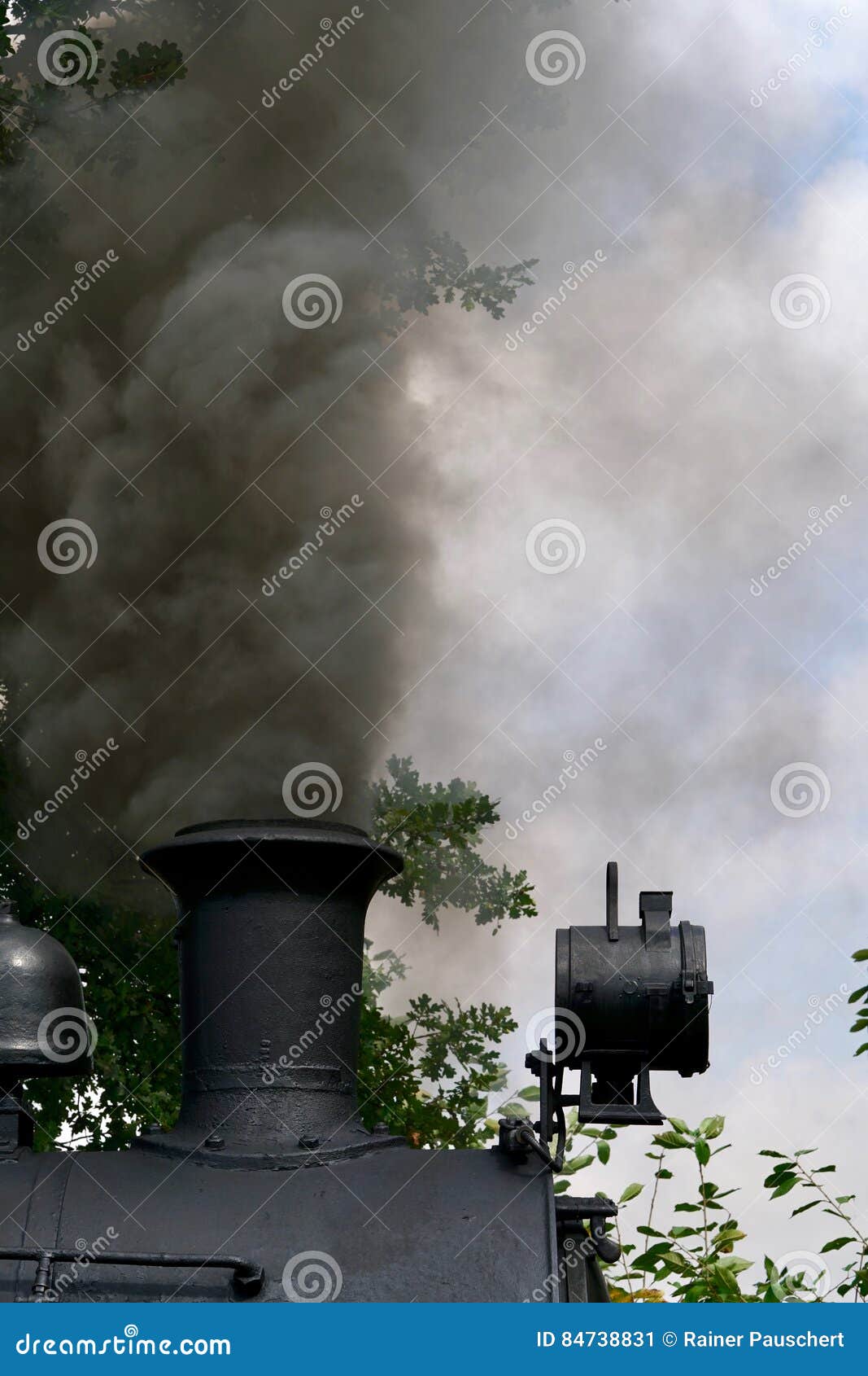 Dense Smoke of a Steam Train Stock Image - Image of black, railway ...