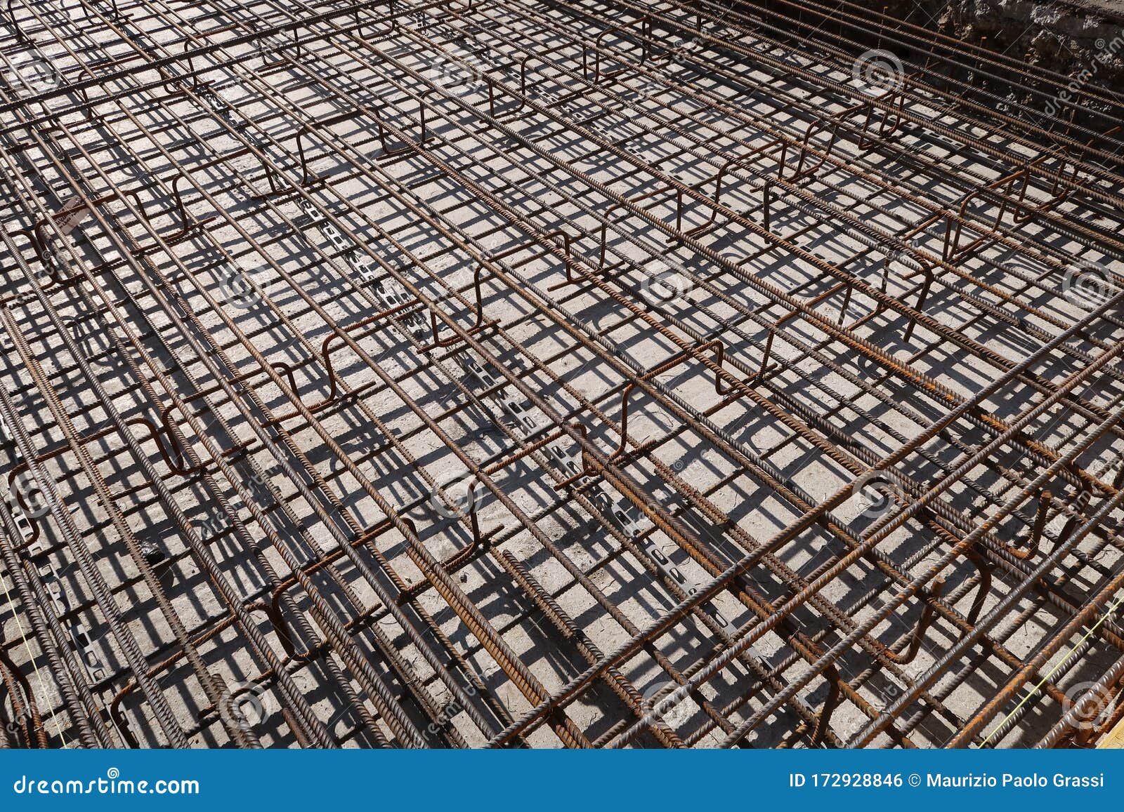 Dense Texture of Steel Rods of a Reinforced Concrete Foundation ...