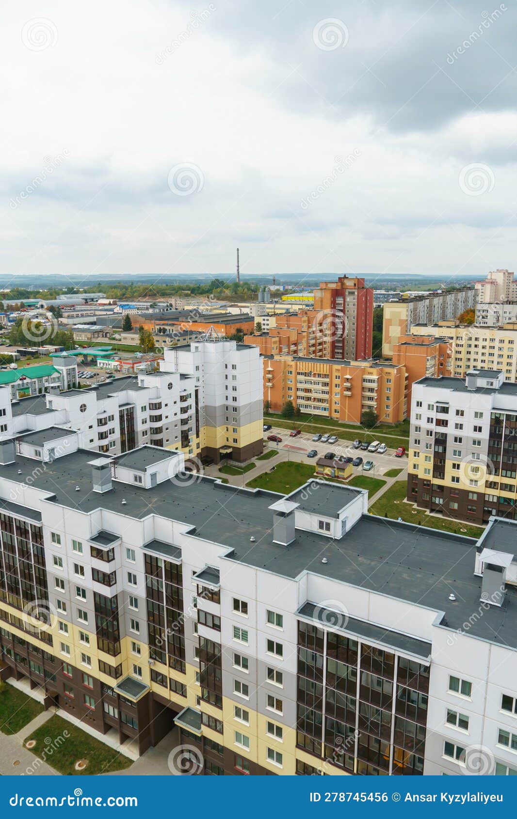Dense Urban Development. a Modern Area of the City with Beautiful Multi ...