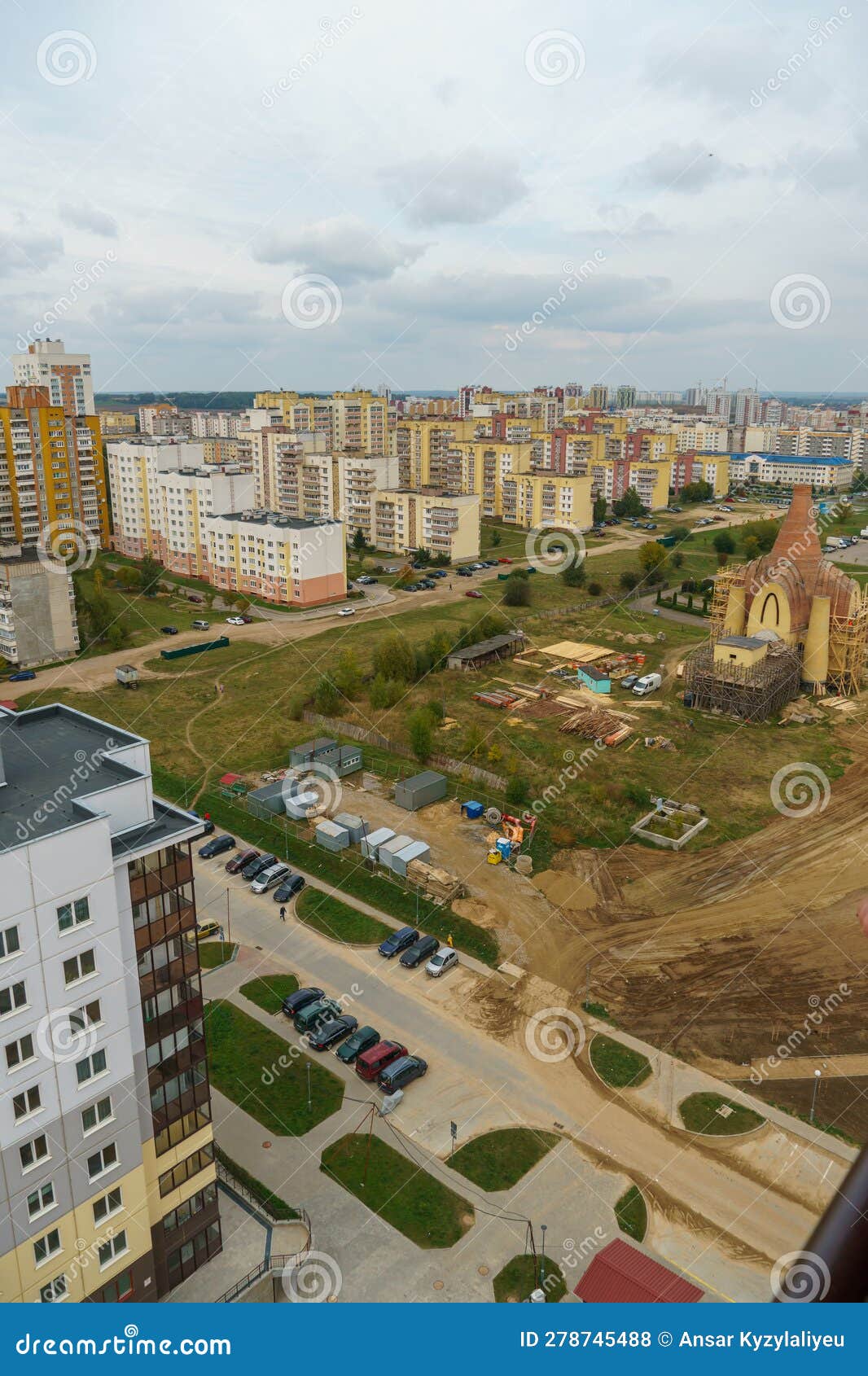 Dense Urban Development. a Modern Area of the City with Beautiful Multi ...