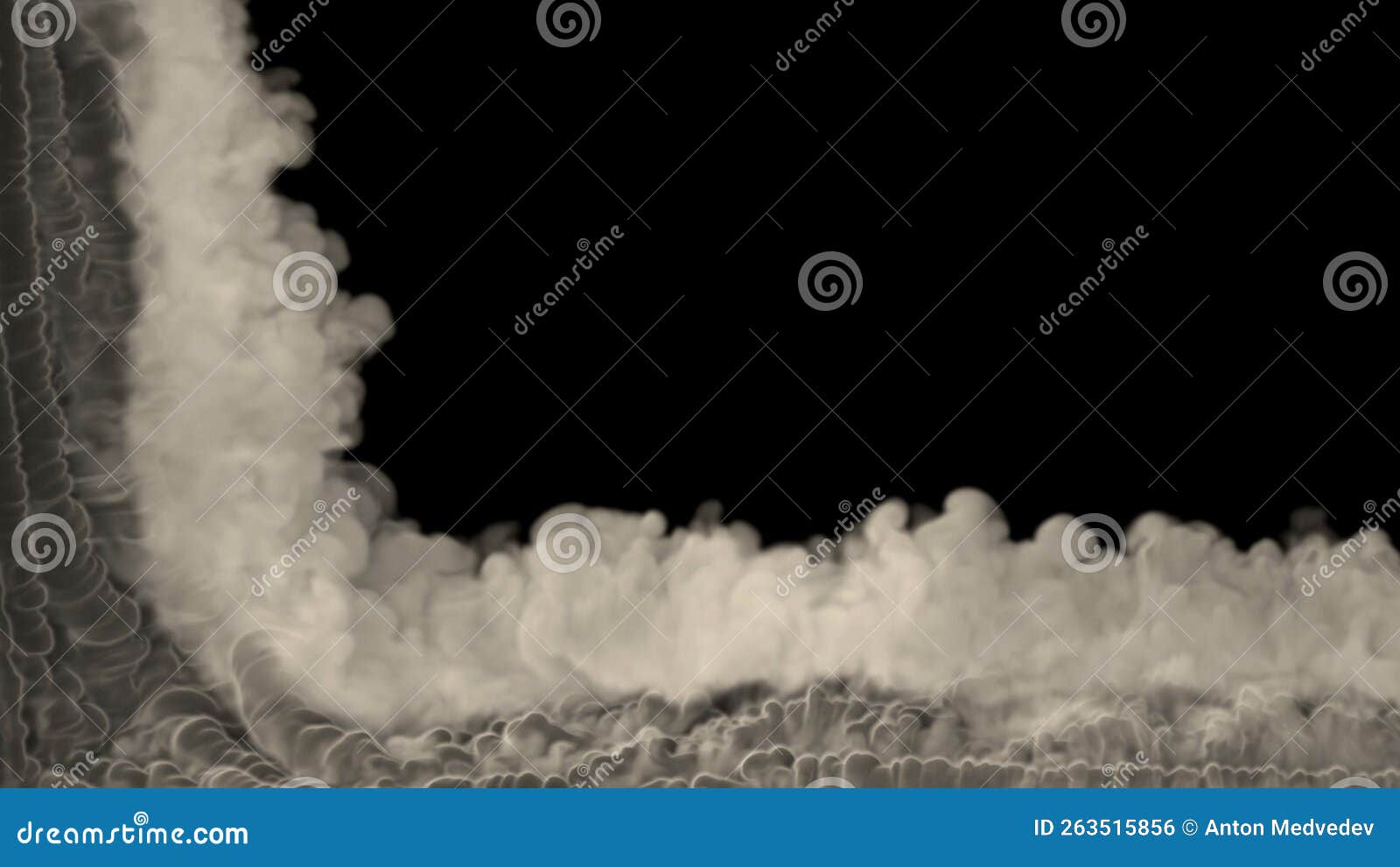 Dense White Smoke or Clouds Corner Frame, Isolated - Abstract 3D ...