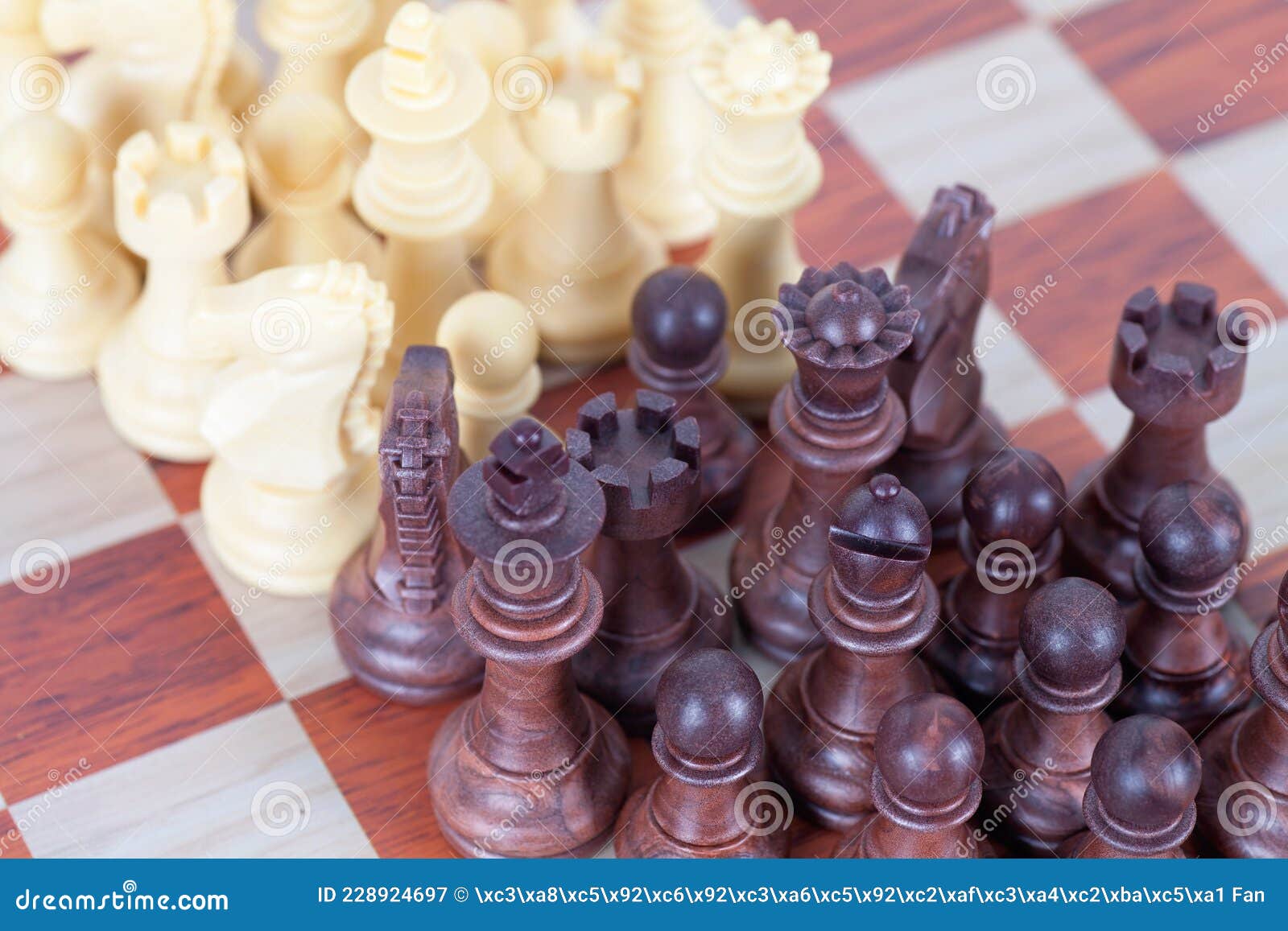 Densely Packed Chess Pieces on the Chessboard Stock Image - Image of ...