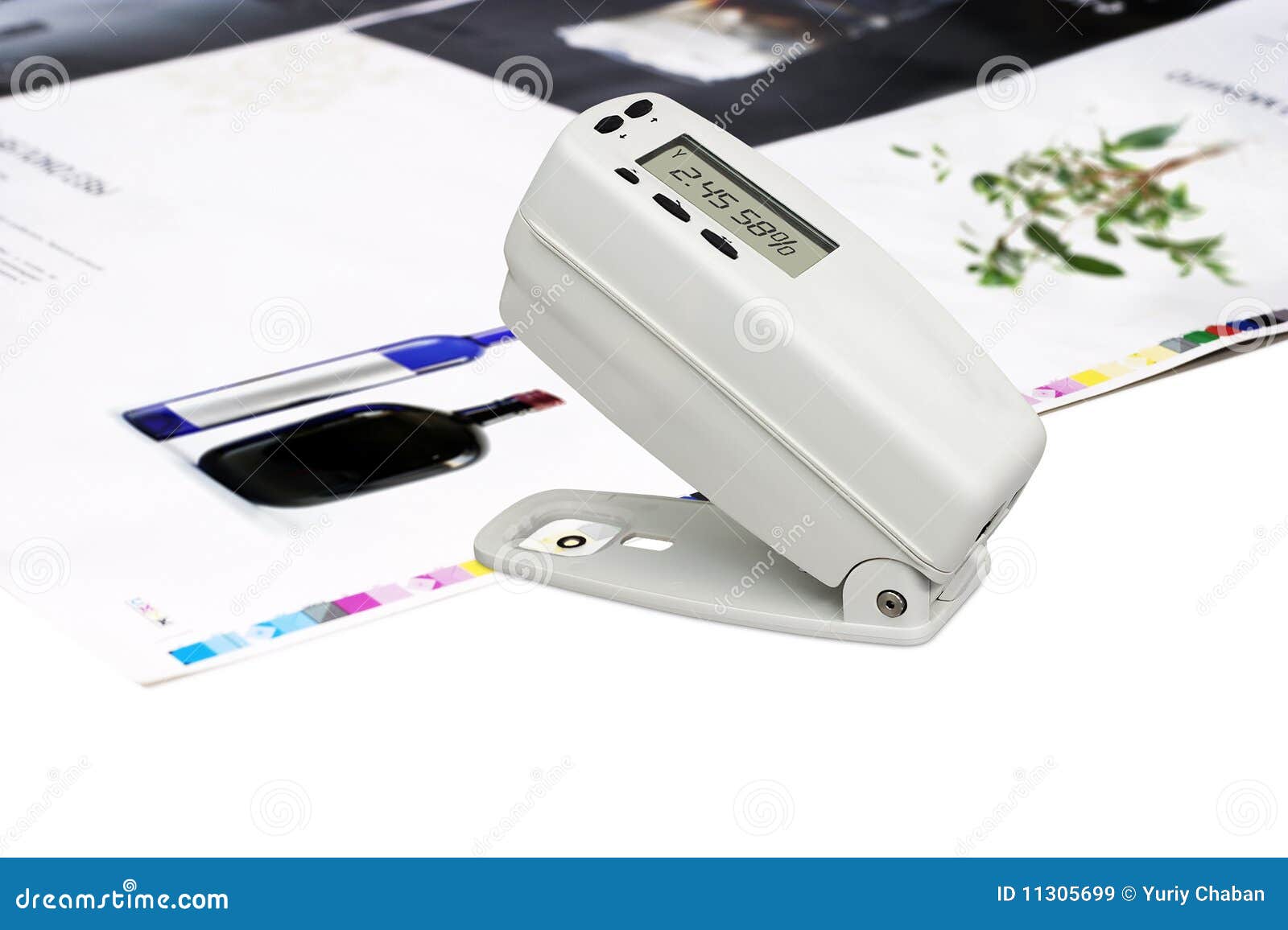 Densitometer on Offset Printed Sheet Stock Image - Image of outline ...