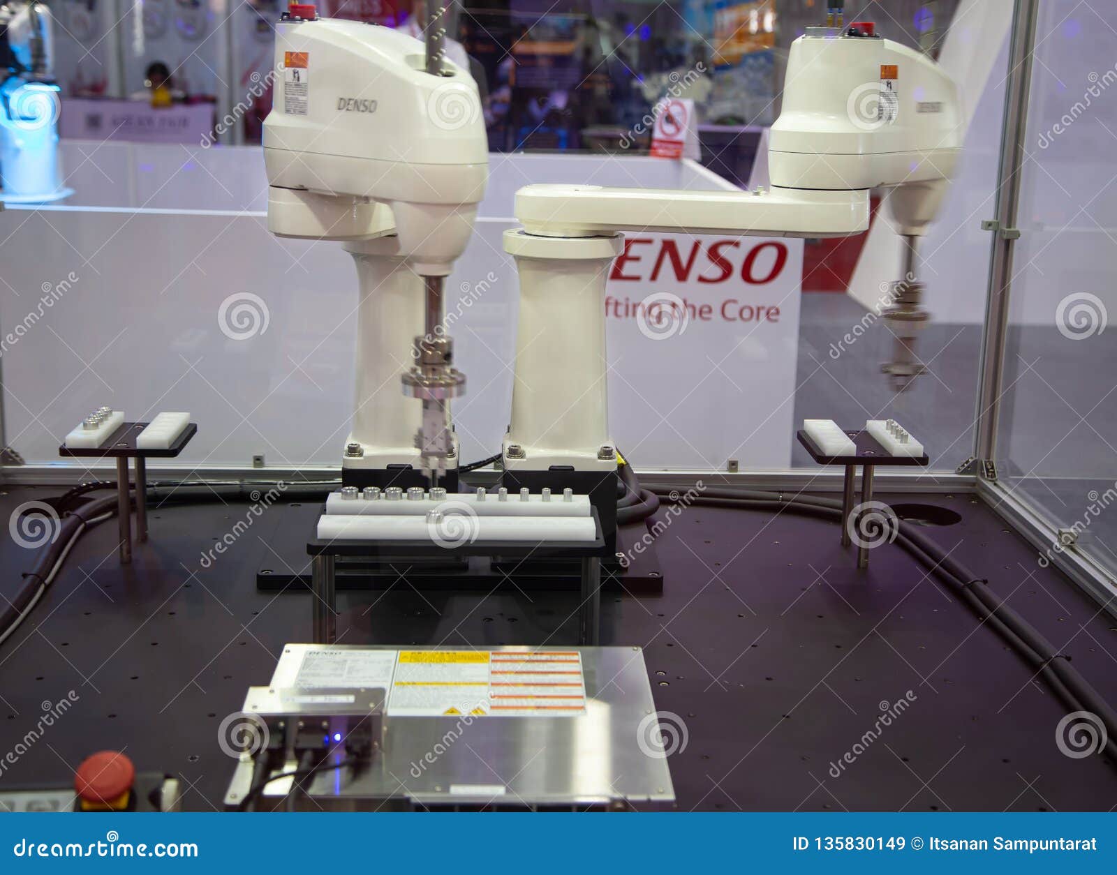 Denso Dual Arm Control Loading / Unloading Automation Robot Editorial ...