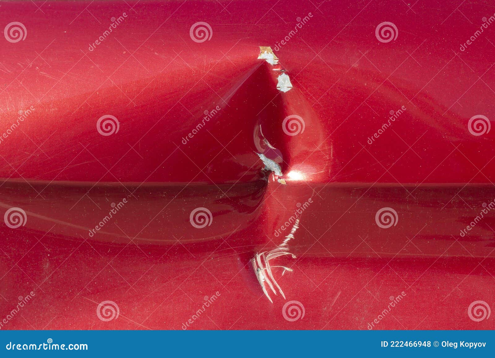 A Dent in the Car. the Spoiled Surface of the Car Stock Photo - Image ...