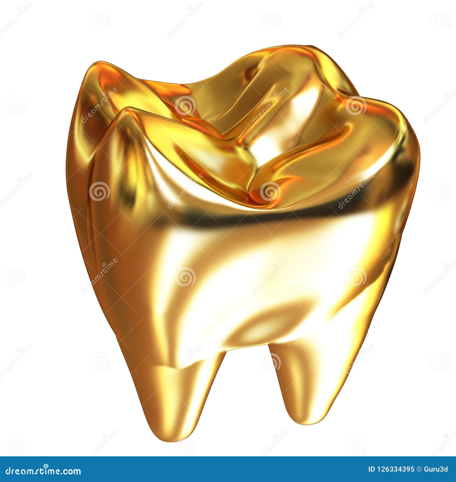 Dent d'or illustration 3D illustration stock. Illustration du médecine ...