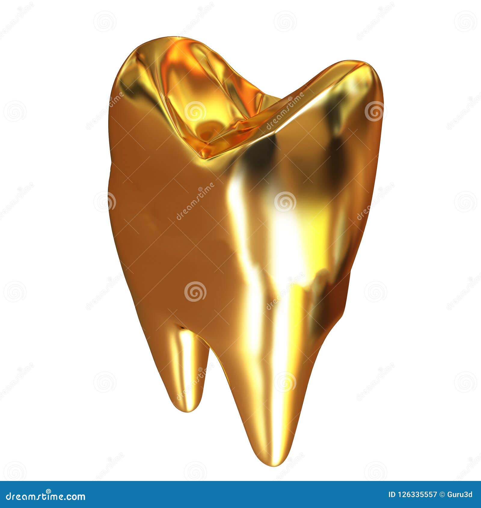 Dent d'or illustration 3D illustration stock. Illustration du métal ...
