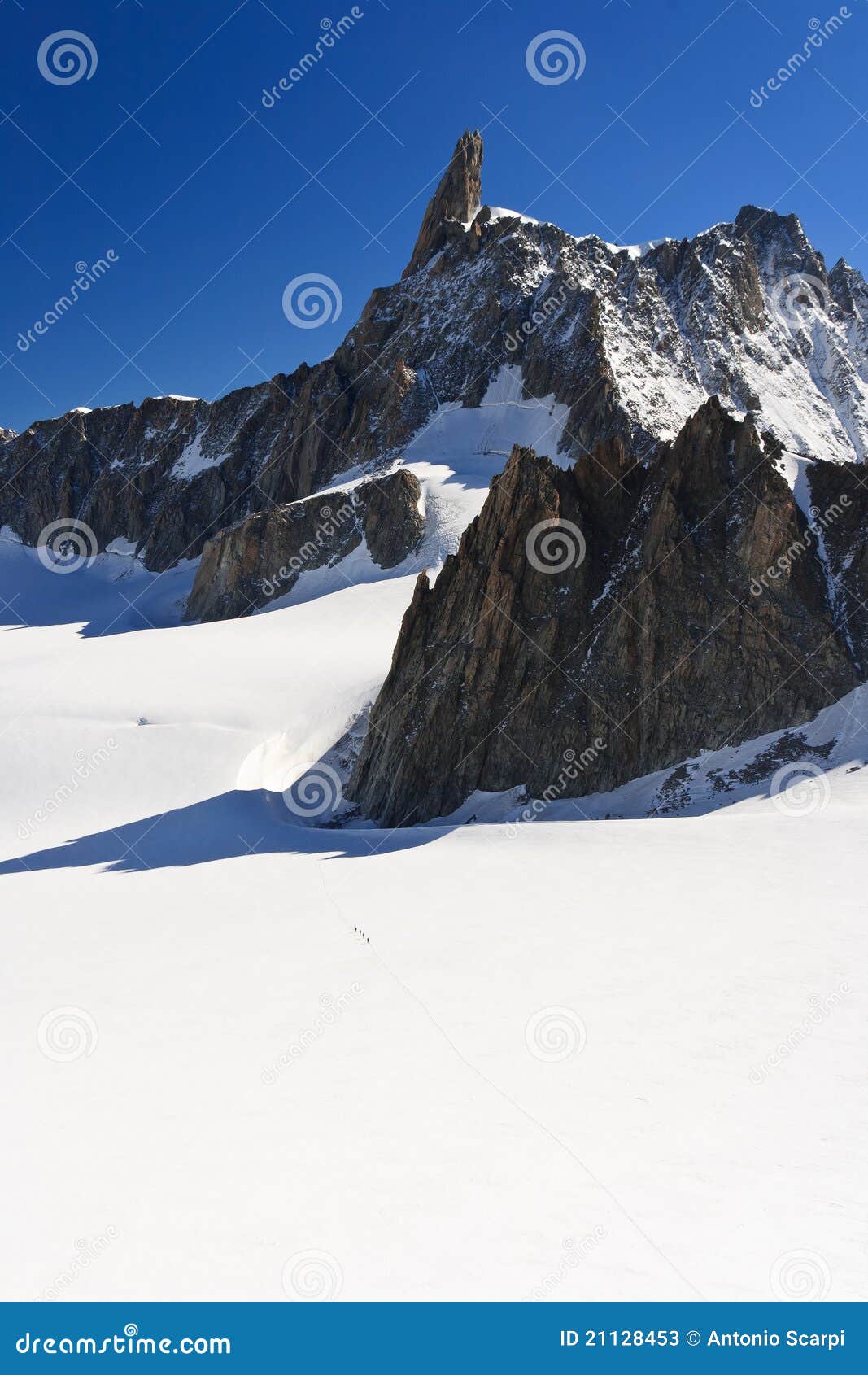 The Dent Du Geant And Mont Blanc Glacier In The Mont Blanc Massif ...