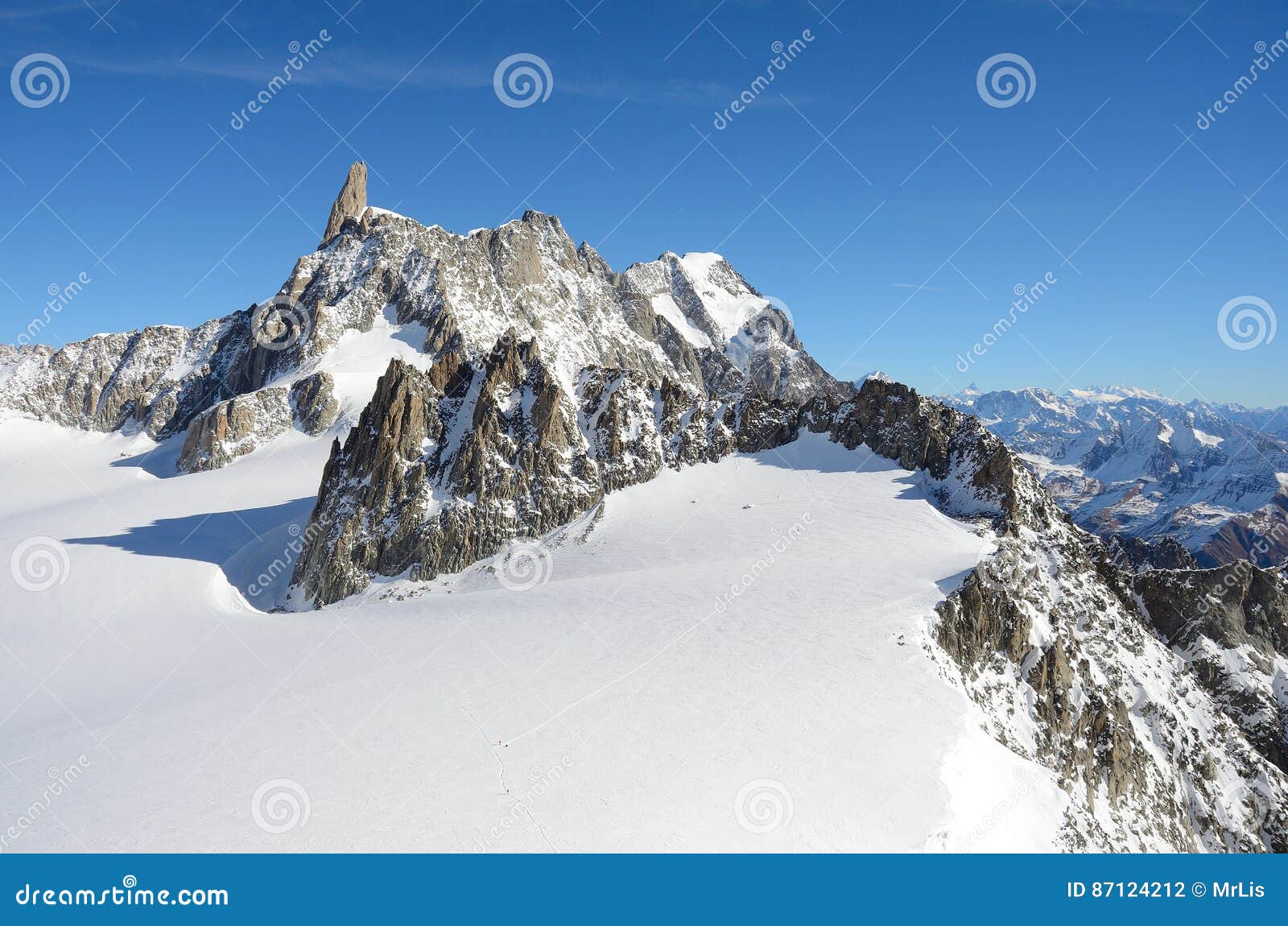 Dent Du Geant, Mont Blanc Massif, Italy Stock Photo - Image of bridge ...