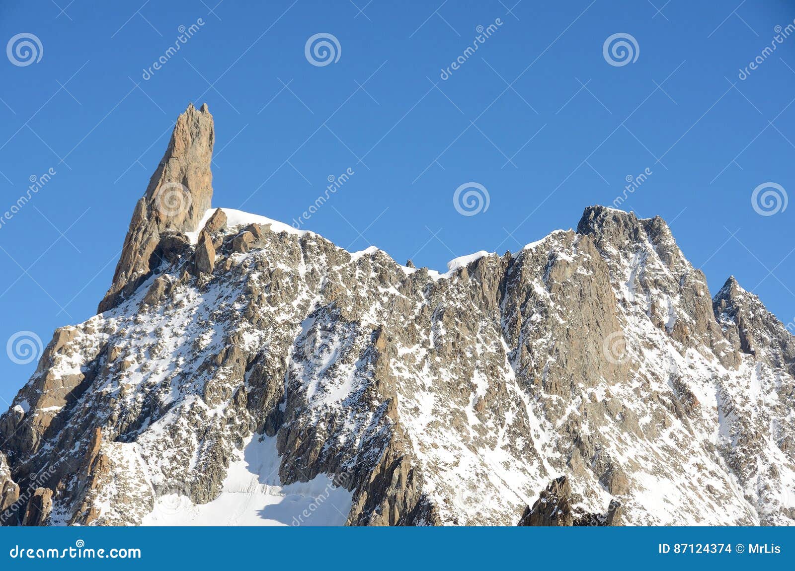 Dent Du Geant, Mont Blanc Massif, Italy Stock Photo - Image of stone ...