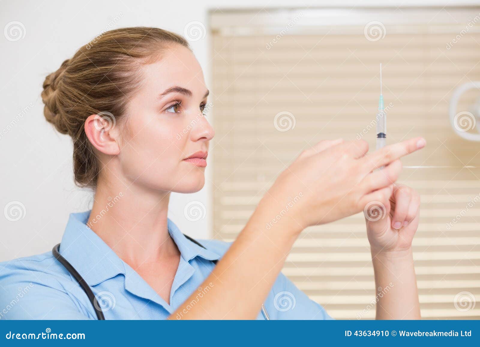 Dental Assistant Preparing an Injection Stock Photo - Image of head ...