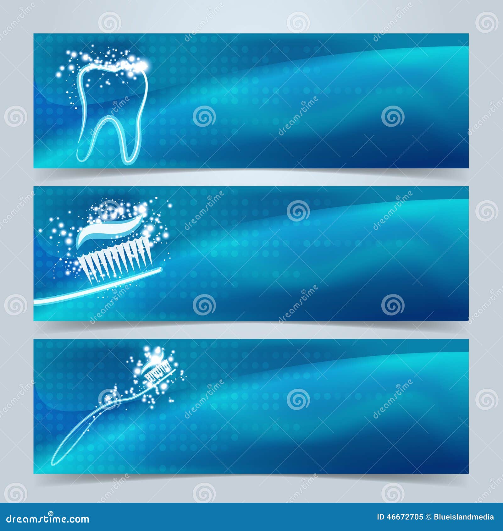 Dental Banners or Website Header Set Stock Vector - Illustration of ...