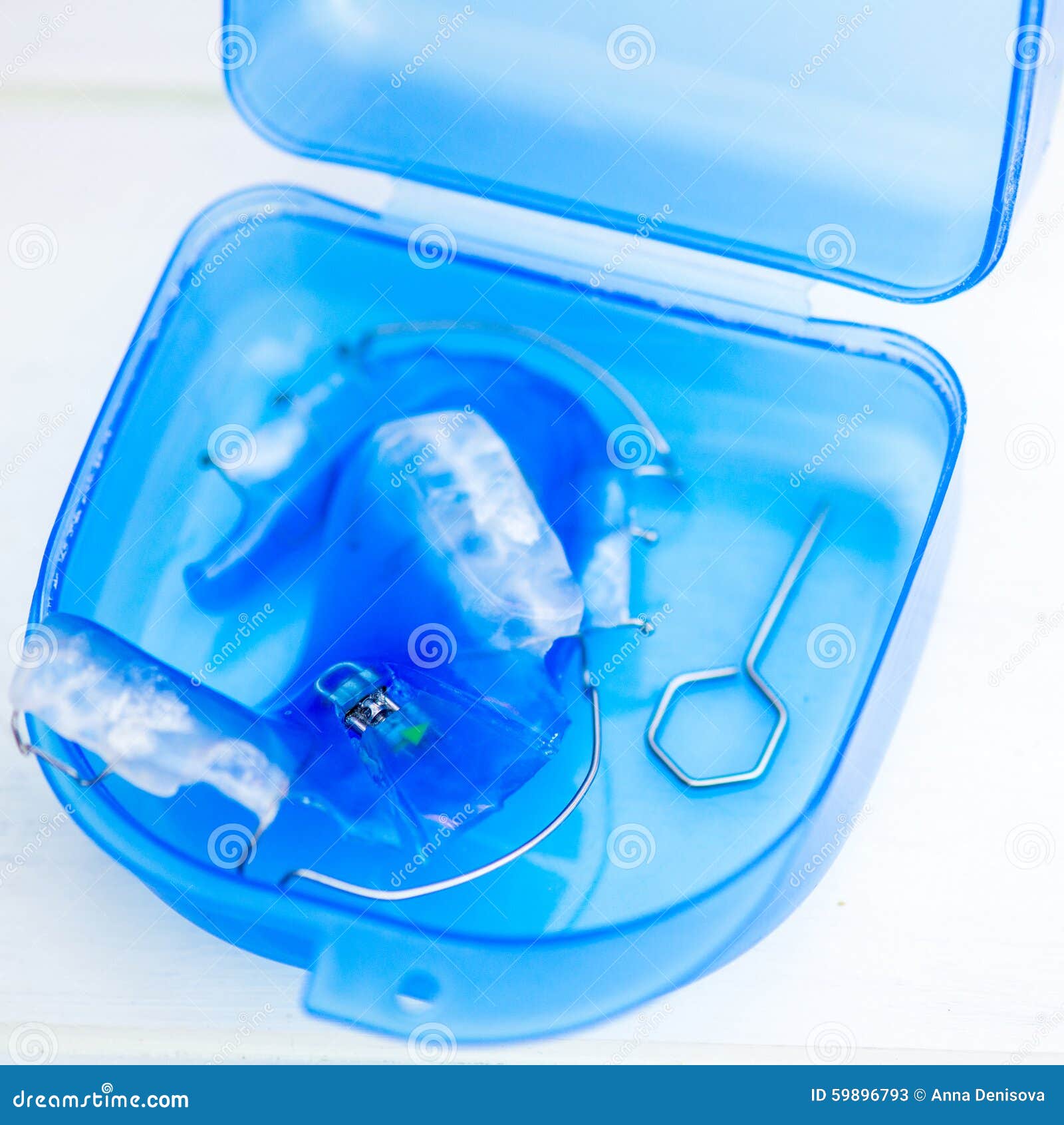 Dental Blue Removable Braces or Retainers for Teeth in the Box Stock ...