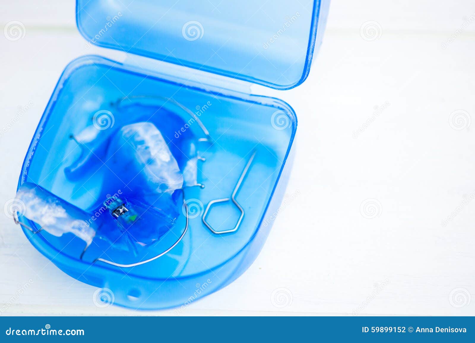 Dental Blue Removable Braces or Retainers for Teeth in the Box Stock ...