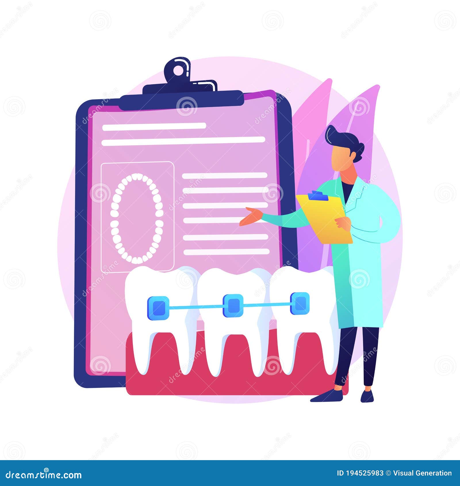Orthodontic Problem Teeth Crowding. Abnormal Eruption Cartoon Vector ...