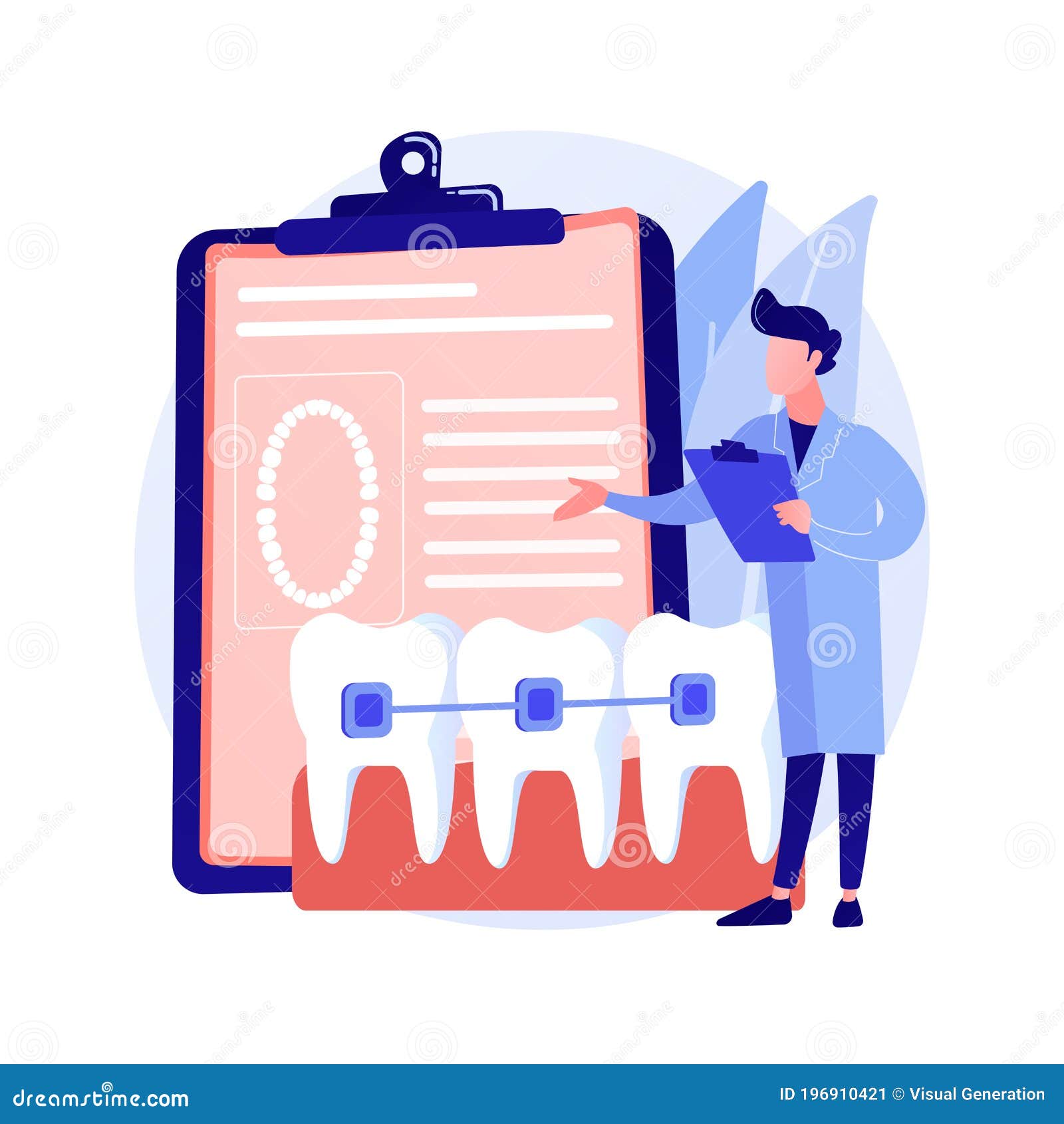 Orthodontic Problem Teeth Crowding. Abnormal Eruption Cartoon Vector ...