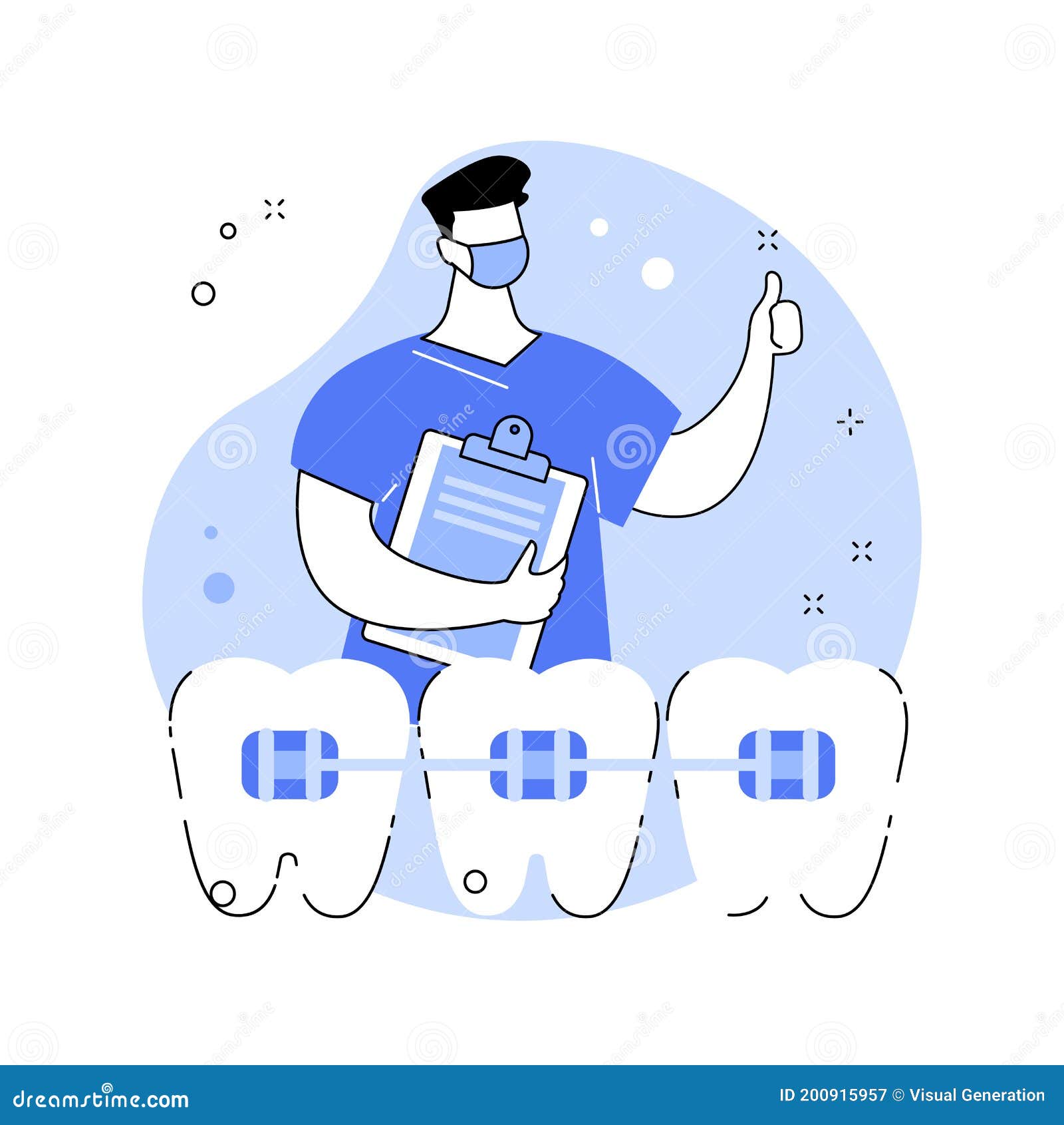 Orthodontic Problem Teeth Crowding. Abnormal Eruption Cartoon Vector ...