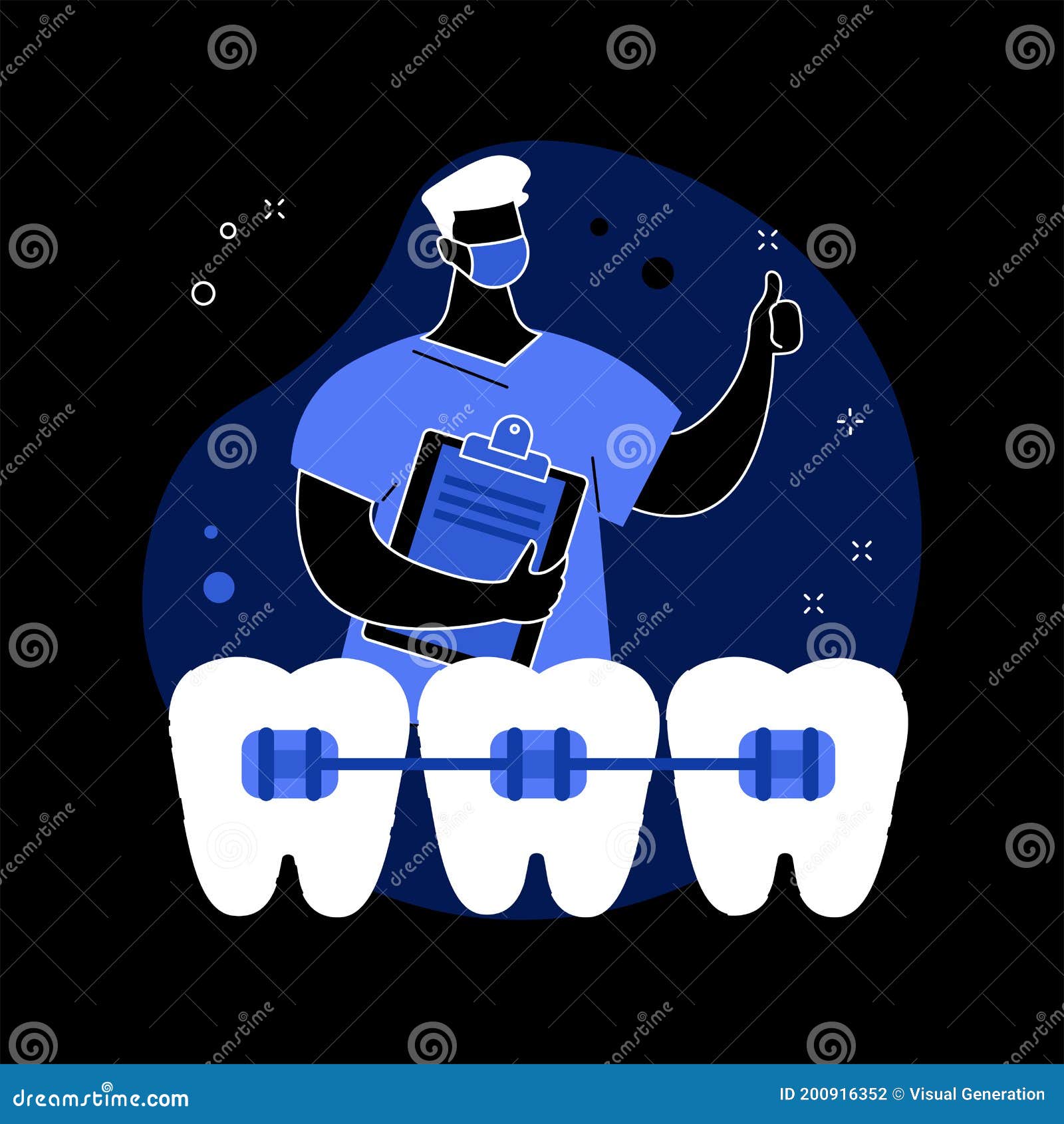 Orthodontic Problem Teeth Crowding. Abnormal Eruption Cartoon Vector ...