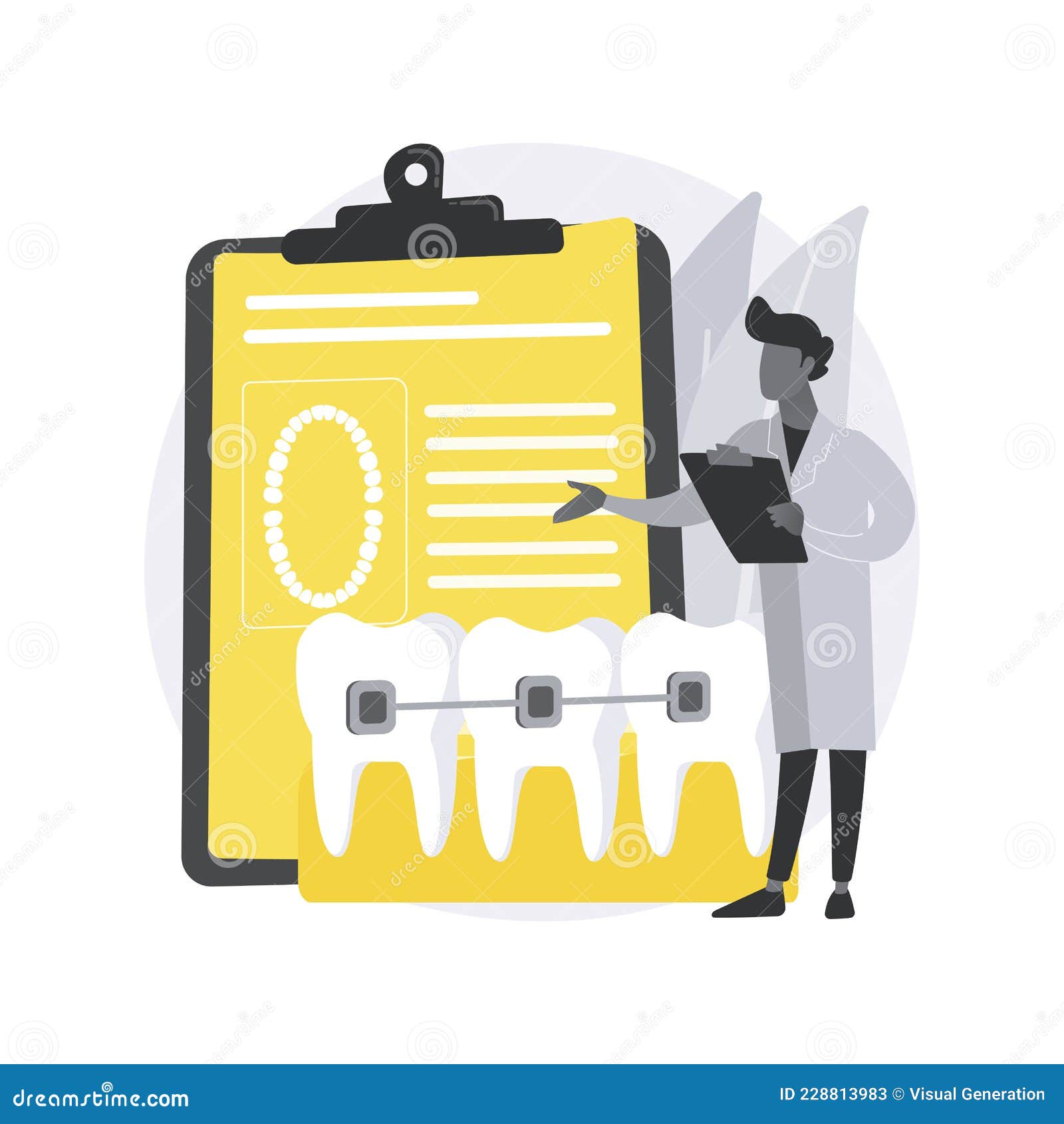 Orthodontic Problem Teeth Crowding. Abnormal Eruption Cartoon Vector ...