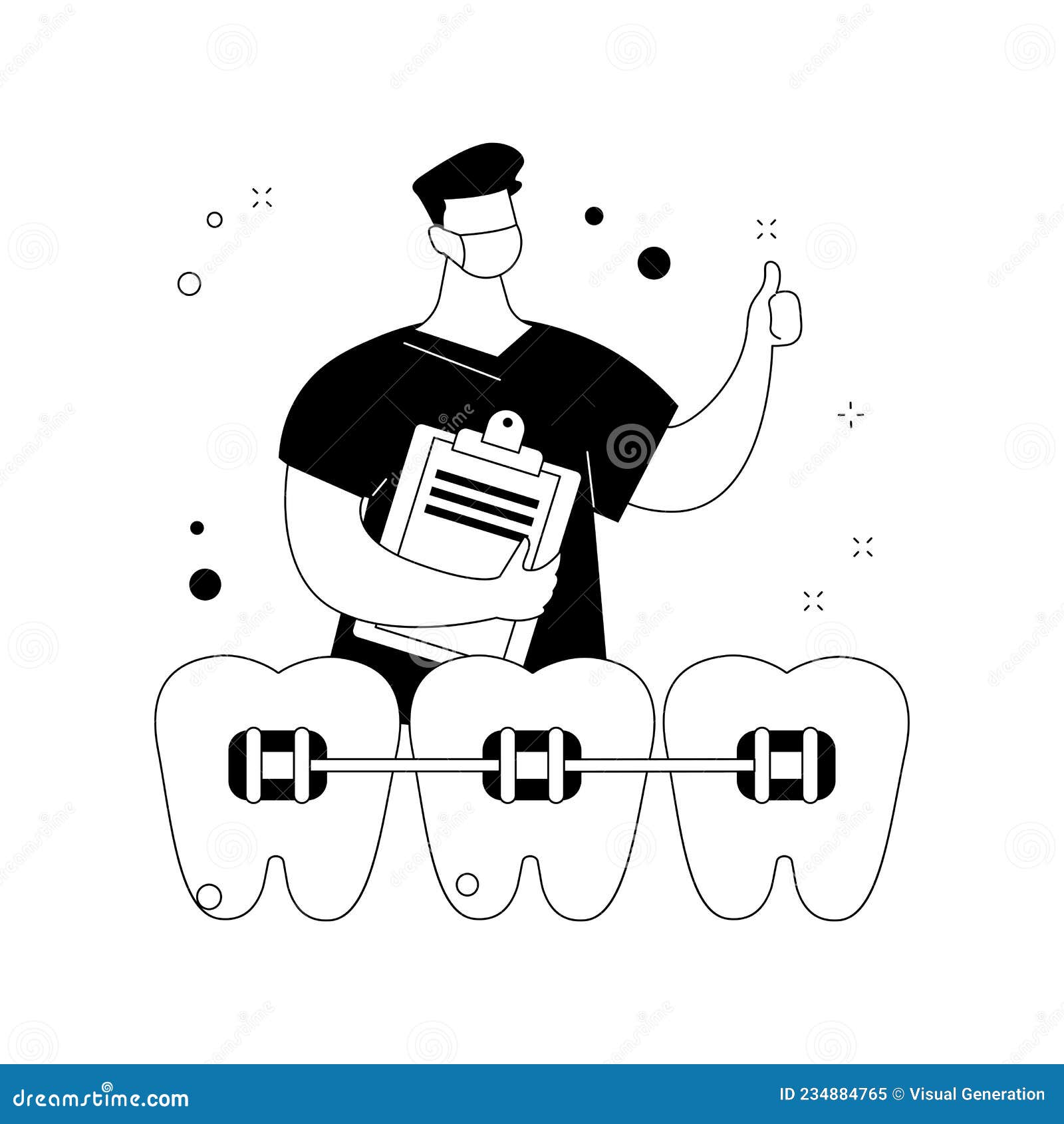 Orthodontic Problem Teeth Crowding. Abnormal Eruption Cartoon Vector ...