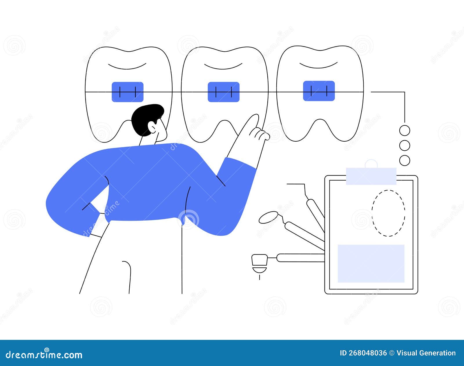 Orthodontic Problem Teeth Crowding. Abnormal Eruption Cartoon Vector ...