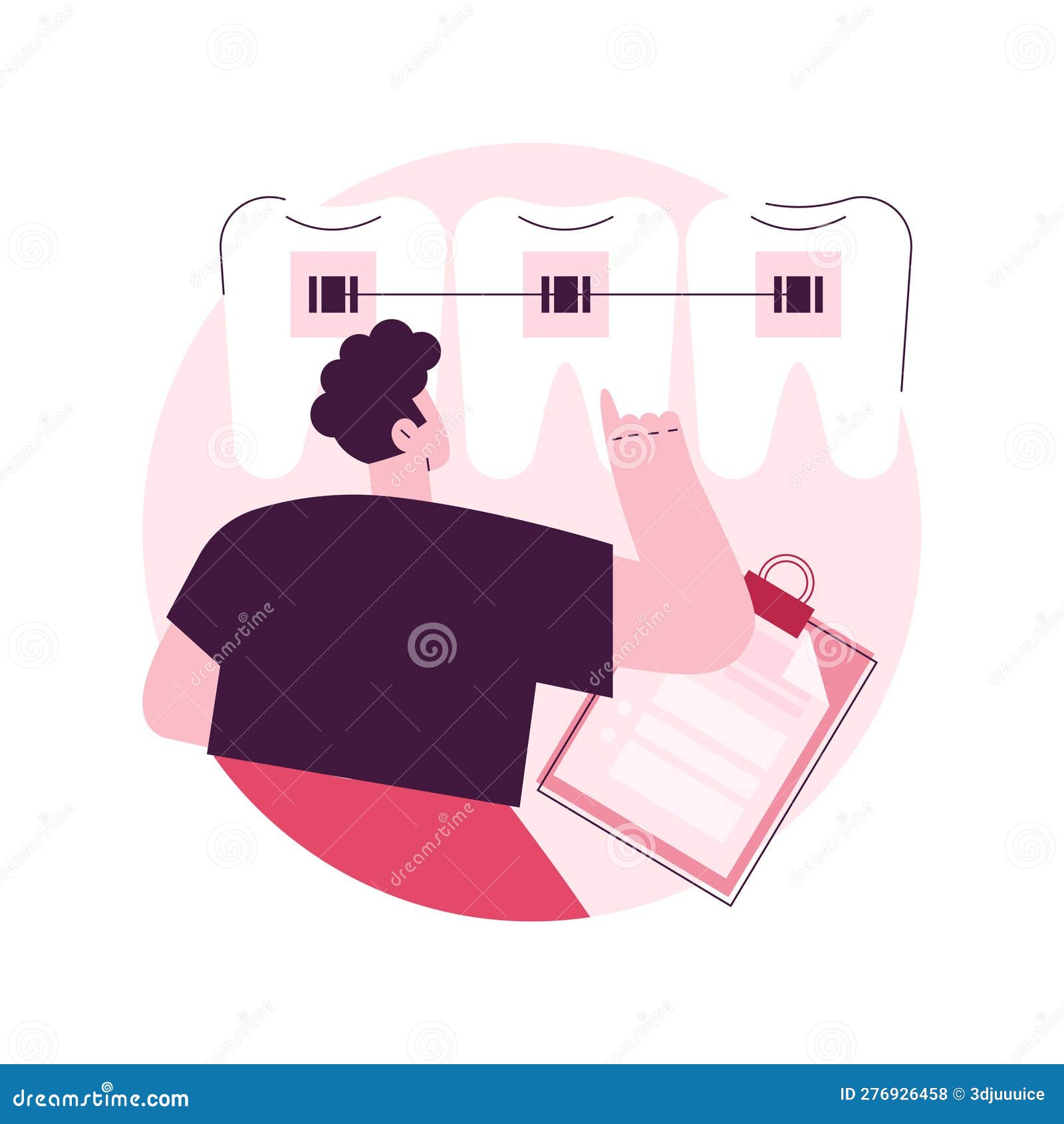 Orthodontic Problem Teeth Crowding. Abnormal Eruption Cartoon Vector ...