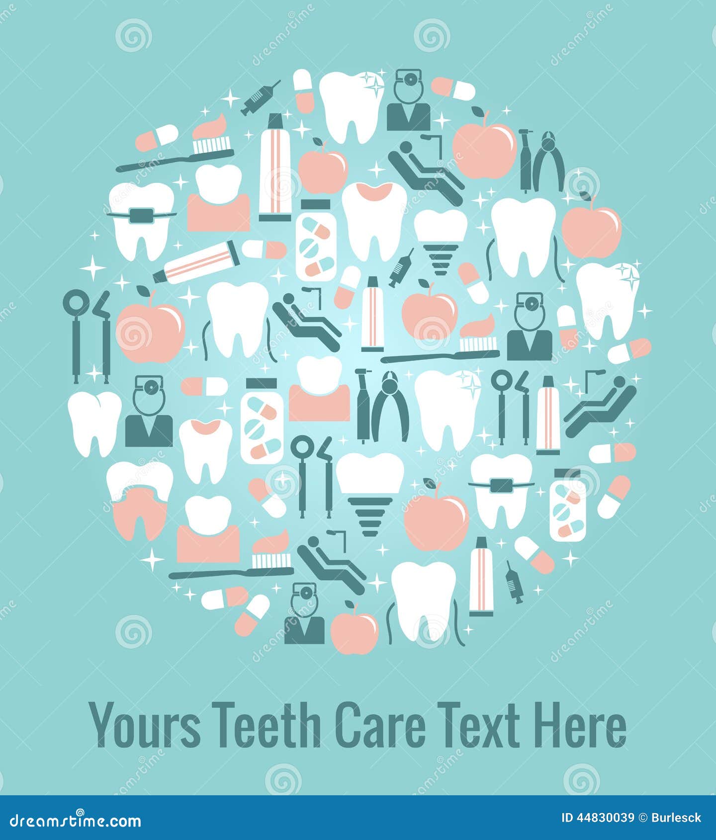 Dental Care Graphics Arranged in Circular Pattern Stock Vector ...