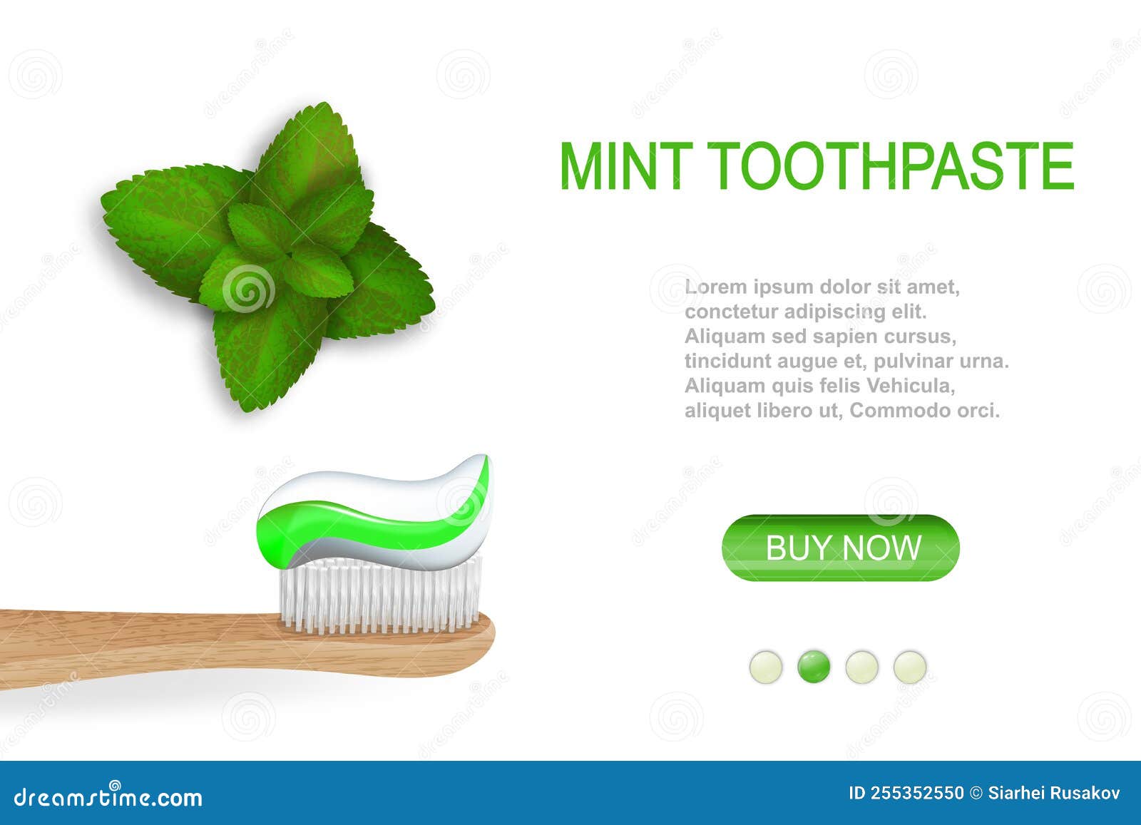 Dental Care Tooth and Mint Leaf Icon Vector Concept. Stock Vector ...