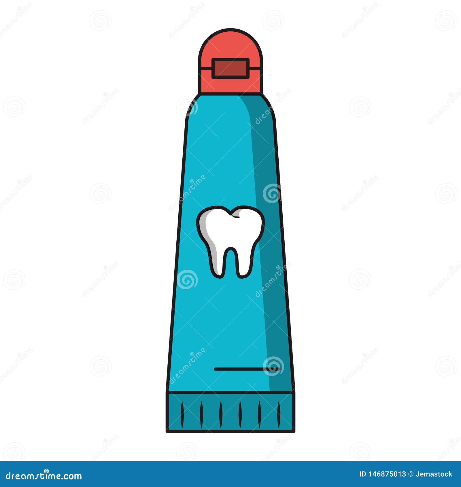 Dental Care Toothpaste Cartoon Isolated Stock Vector - Illustration of ...