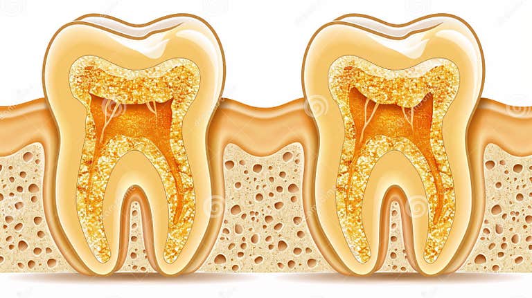 Dental Caries Cross-Section of Two Teeth with Advanced Tooth Decay ...