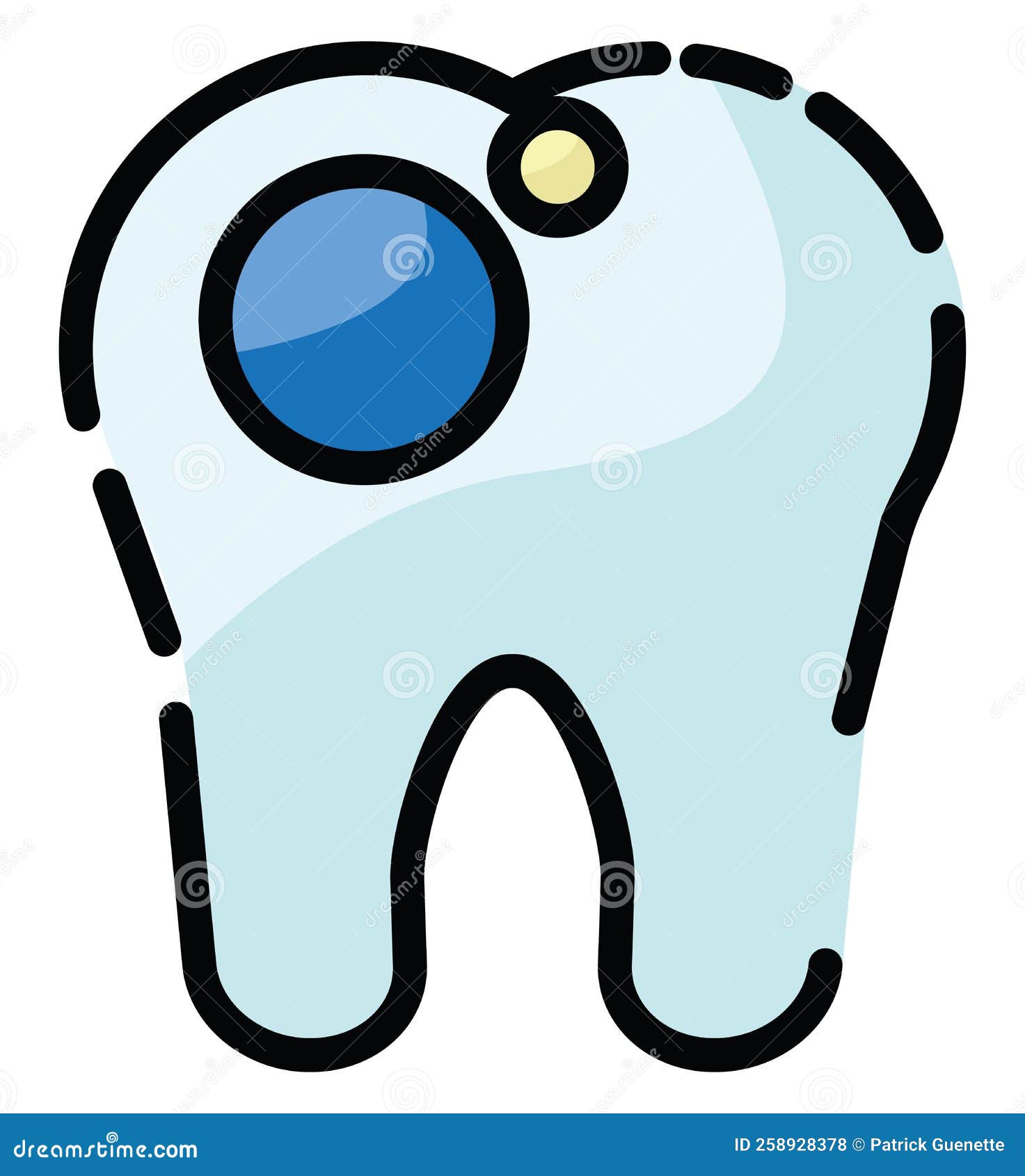Dental caries, icon stock vector. Illustration of cartoon - 258928378