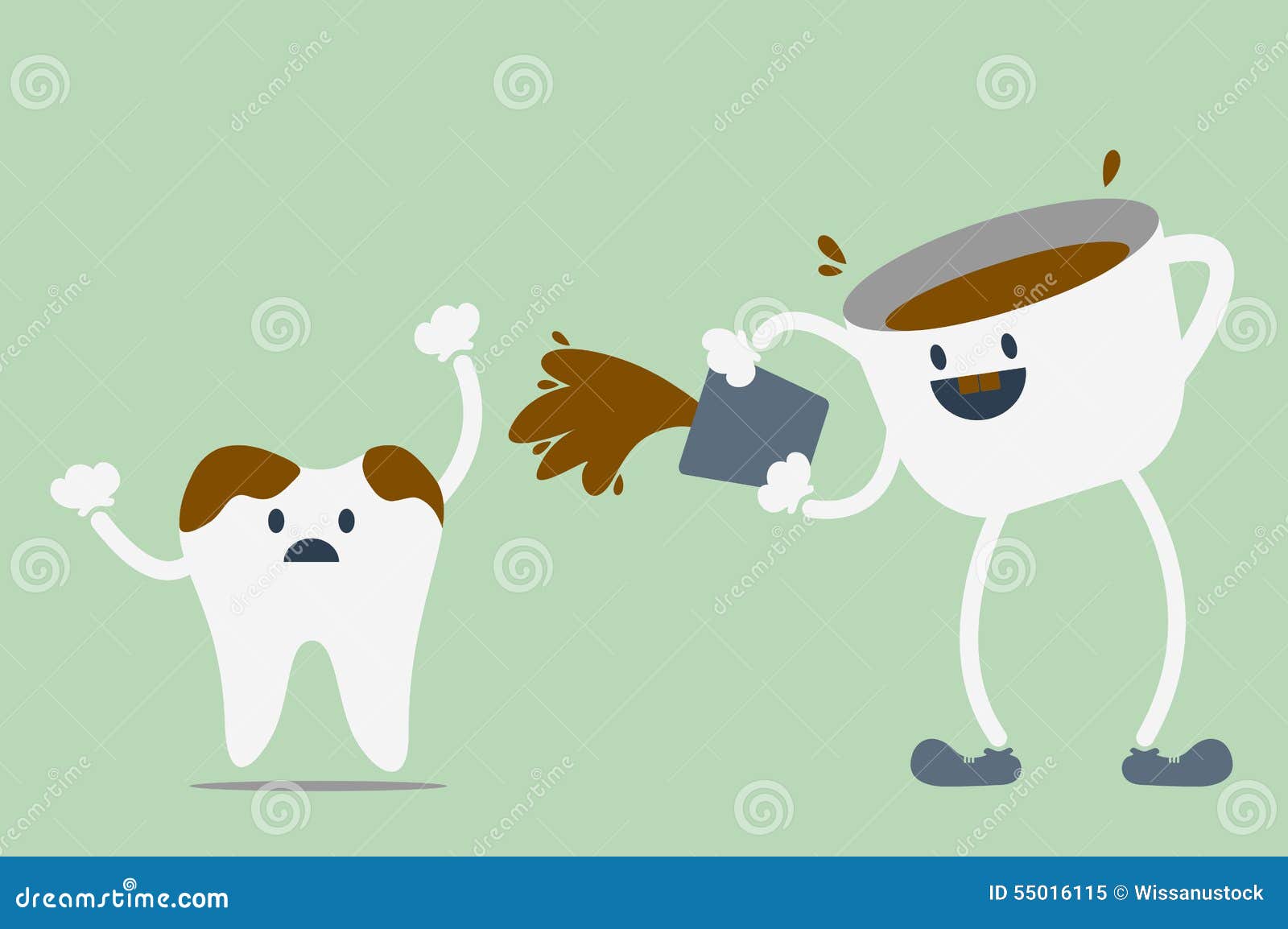 Dental Cartoon Step Of Restoring Cavity Tooth By Filling Tooth ...