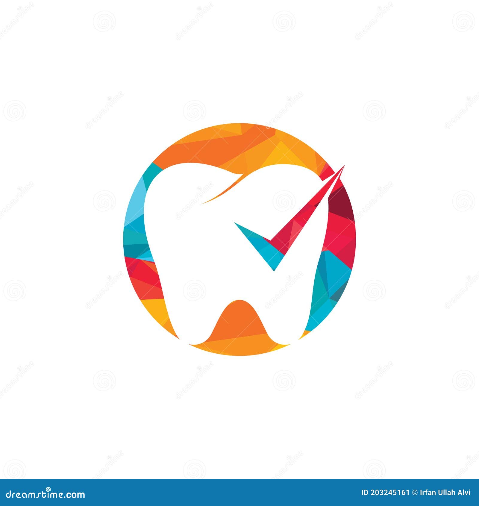 Dental Check Vector Logo Design Template. Stock Vector - Illustration ...