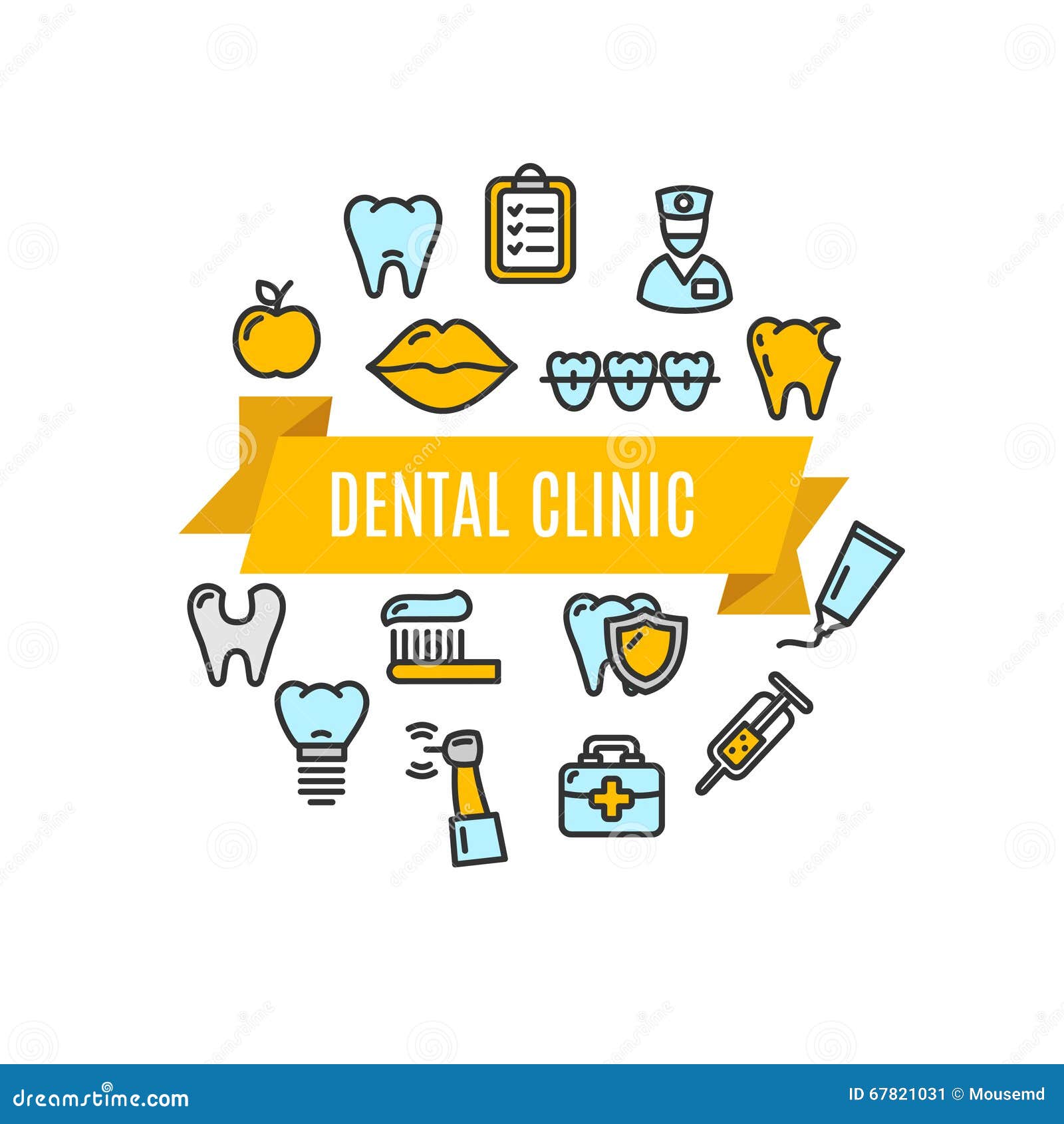 Dental Clinic Concept. Vector Stock Vector - Illustration of doctor ...