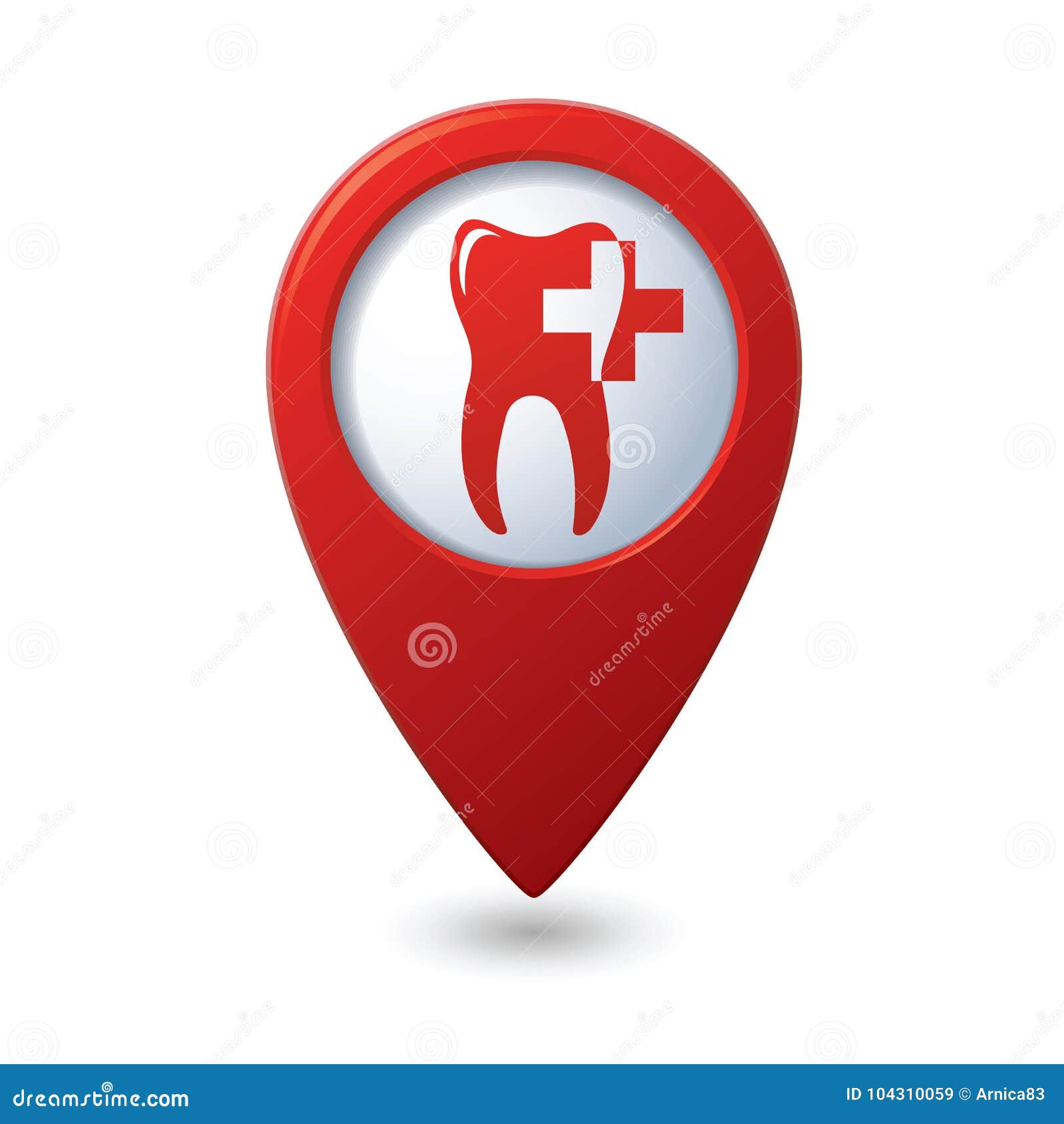 Dental Clinic Icon on the Map Pointer Stock Vector - Illustration of ...