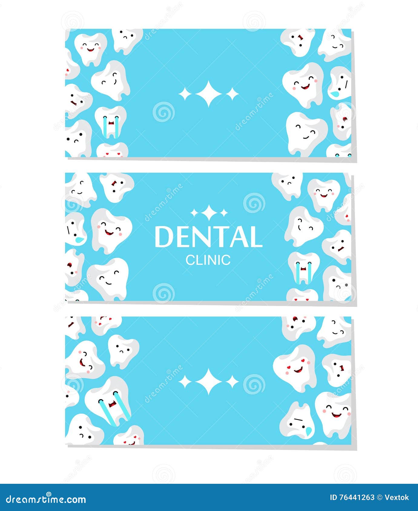Dental Clinic Teeth Banners Stock Vector - Illustration of care, mouth ...
