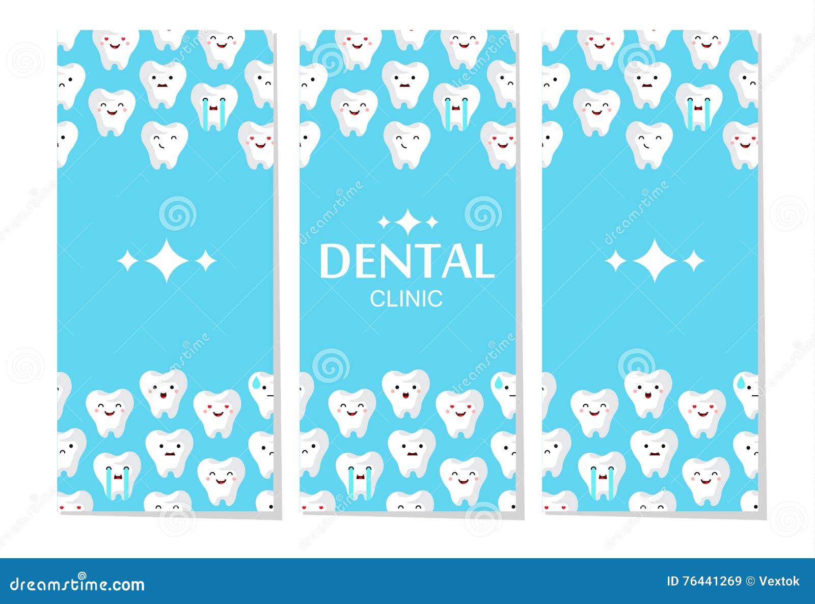 Dental Clinic Teeth Banners Stock Vector - Illustration of seam, mascot ...