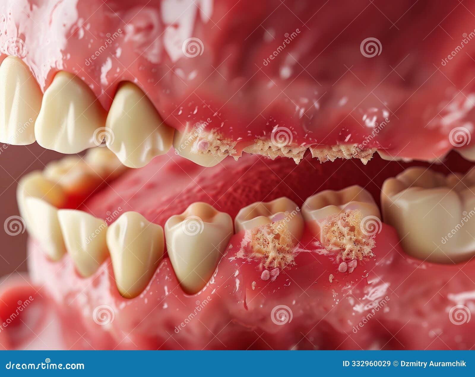 Dental 3D Illustration of Gingivitis Inflammation of the Gums. Stock ...