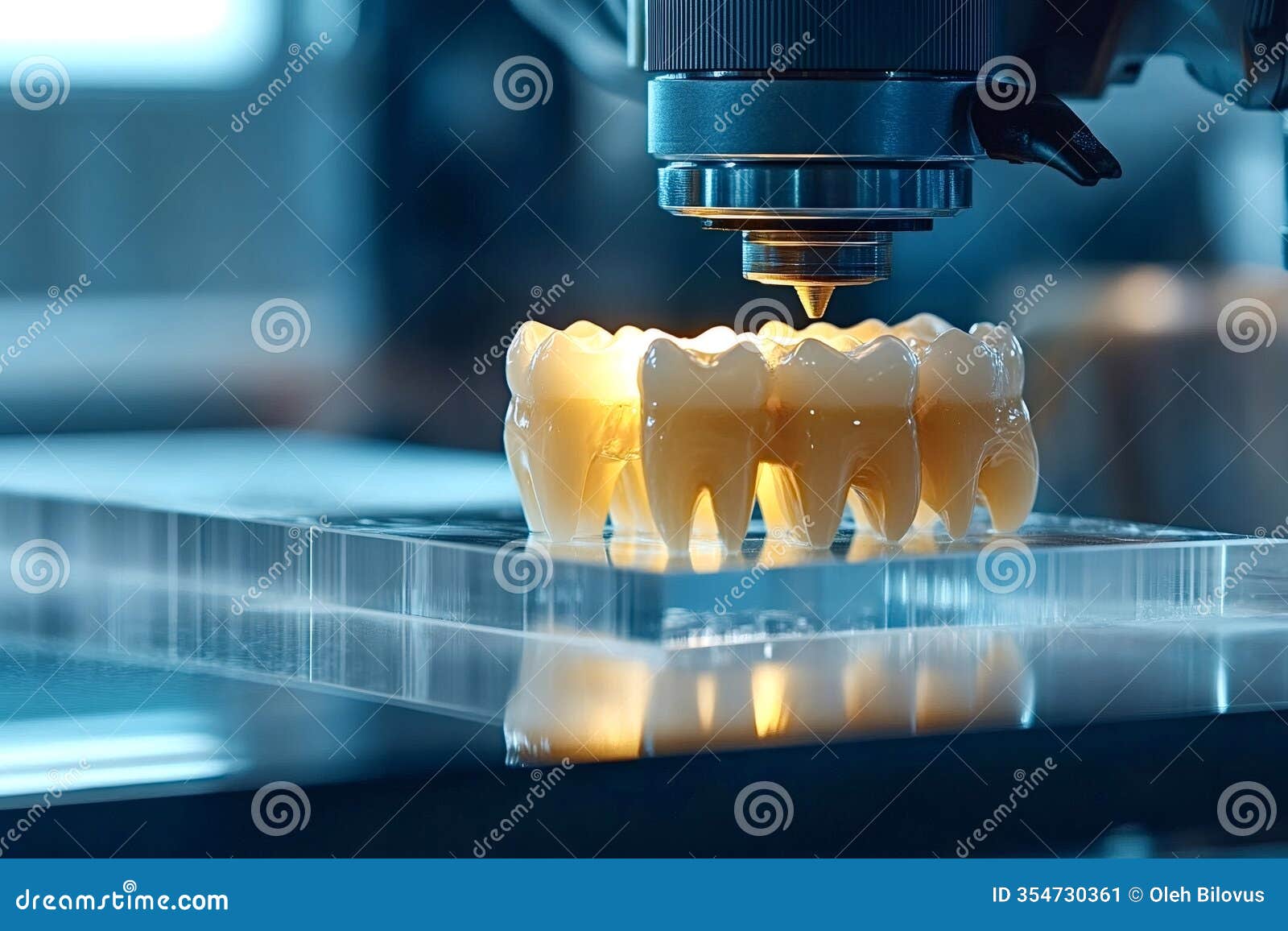Dental 3d Printer Creating a Set of Teeth in Modern Laboratory Stock ...