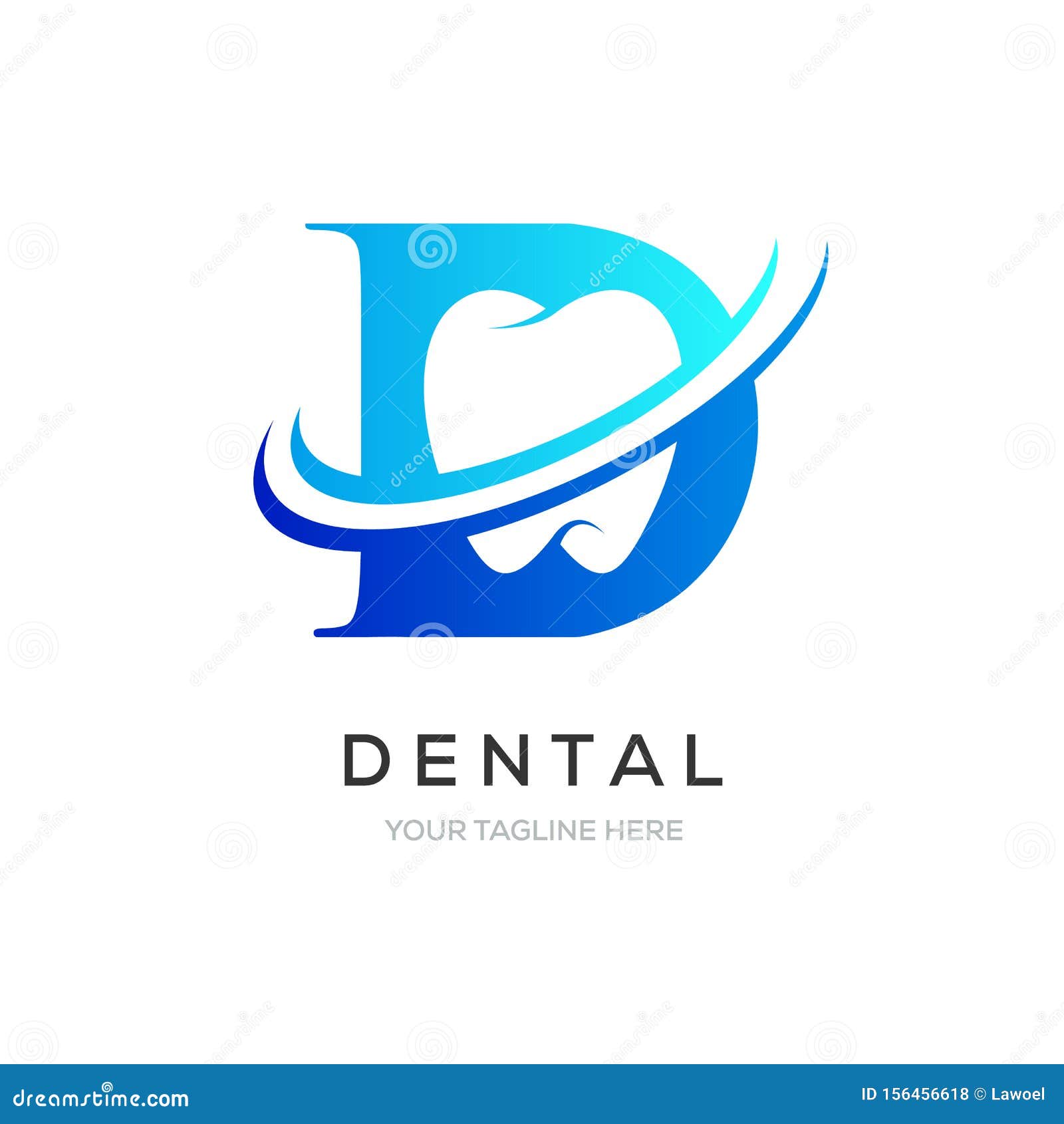 Letter D Dental or Dentist Logo Symbol, Clean Tooth Symbol Stock Vector ...
