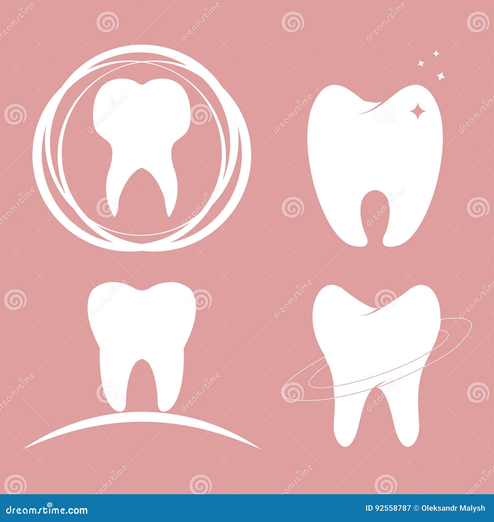 Dental design teeth set stock vector. Illustration of medicine - 92558787