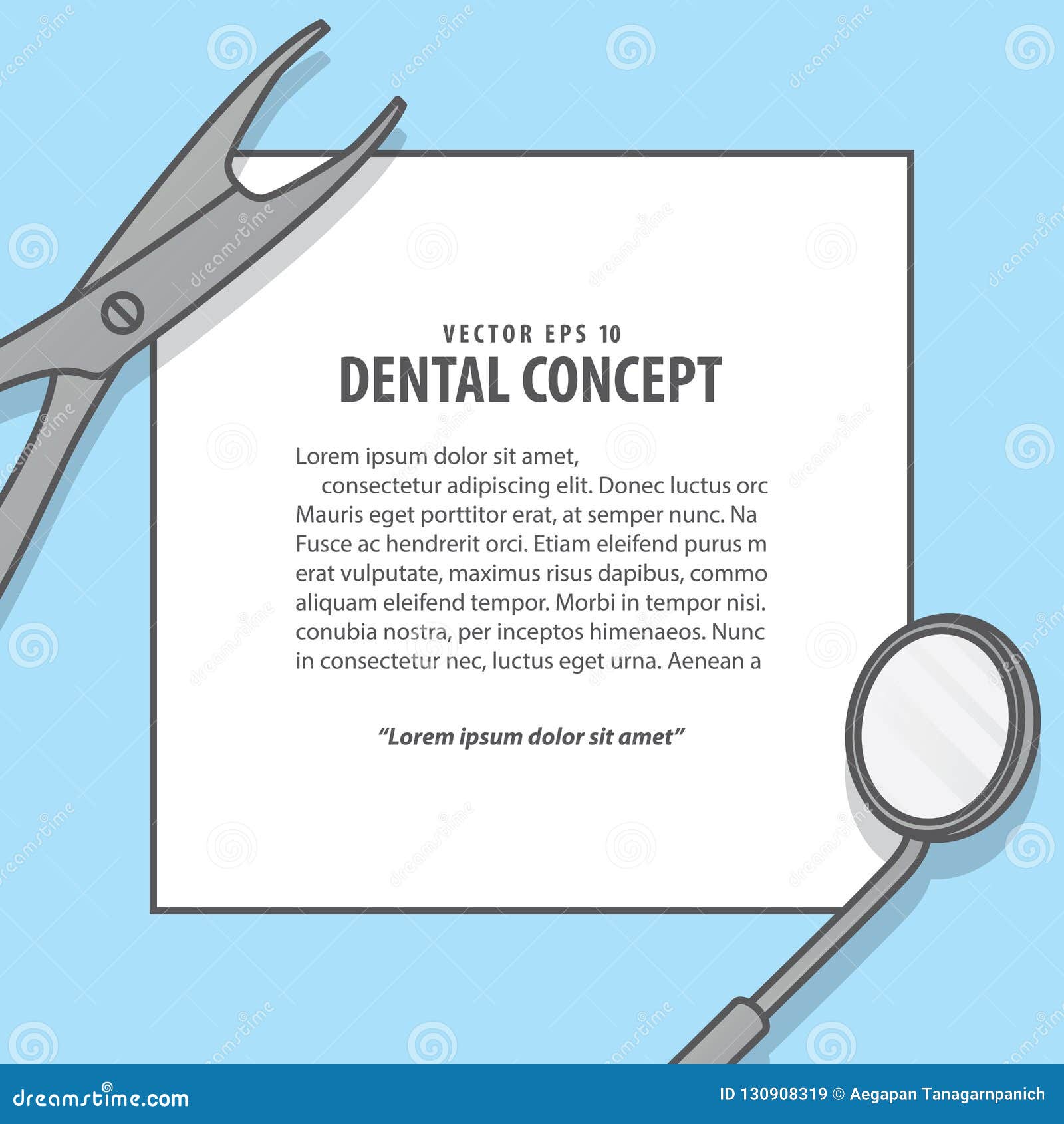 Dental Equipment Frame Illustration Vector on Blue Background. D Stock ...