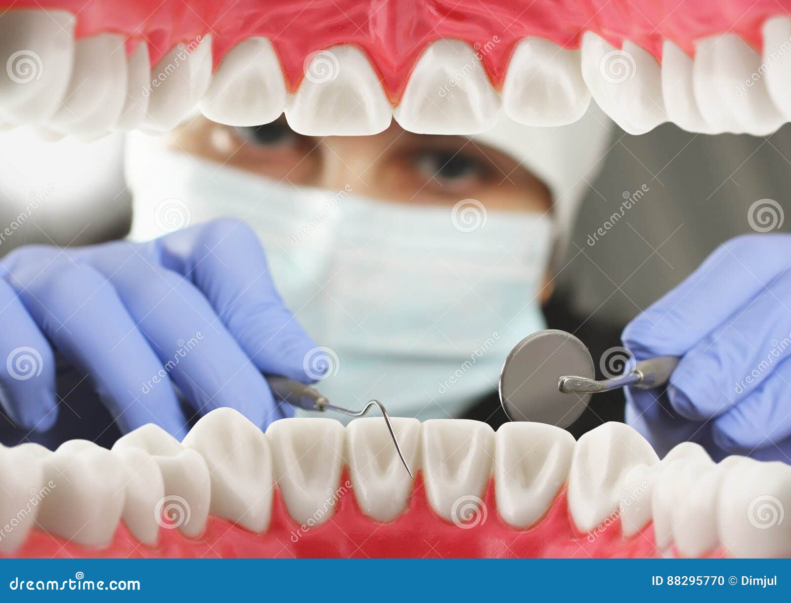 Dental Examination Concept, Inside Mouth View. Soft Focus Stock Photo ...