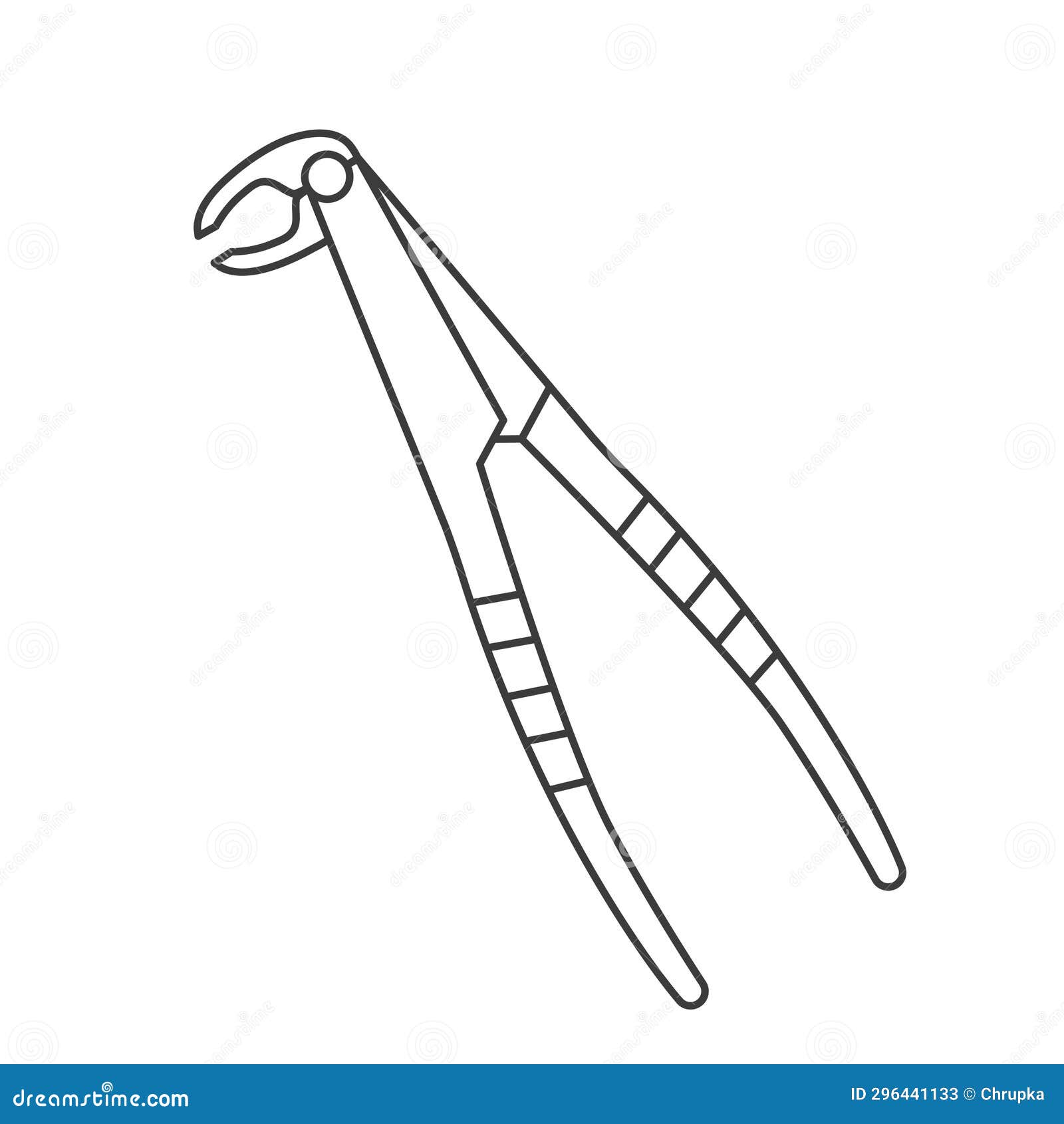Dental Extraction Forceps Outline Icon Stock Vector - Illustration of ...