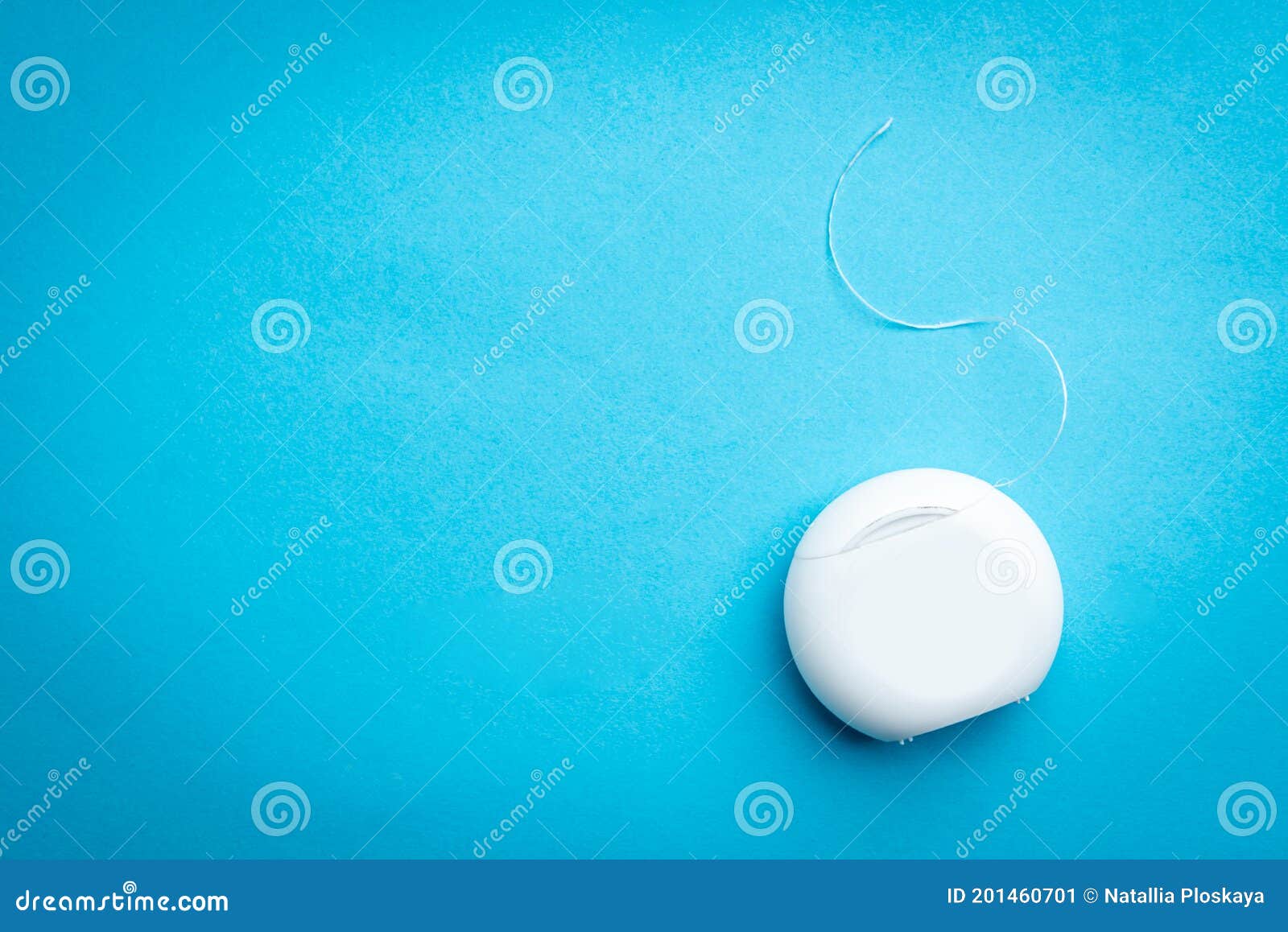 Dental Floss on Blue Background Stock Image - Image of health, everyday ...