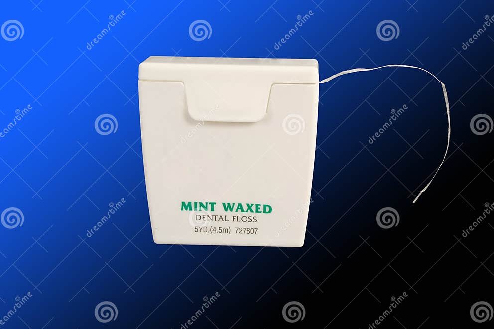 Dental Floss on Blue and Black Background Stock Photo - Image of dental ...