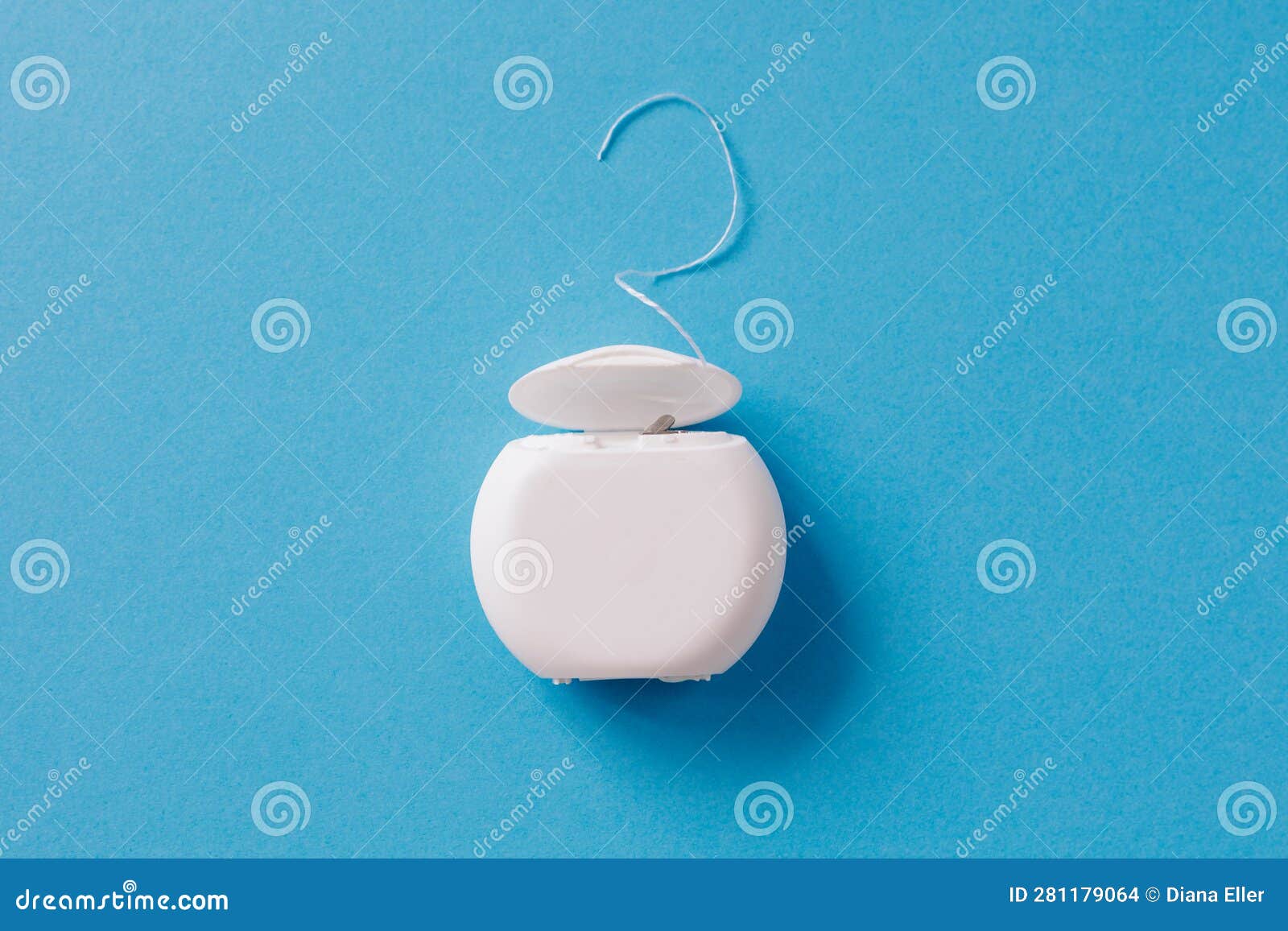 Dental Floss for Cleaning Teeth on Blue Stock Photo - Image of clean ...